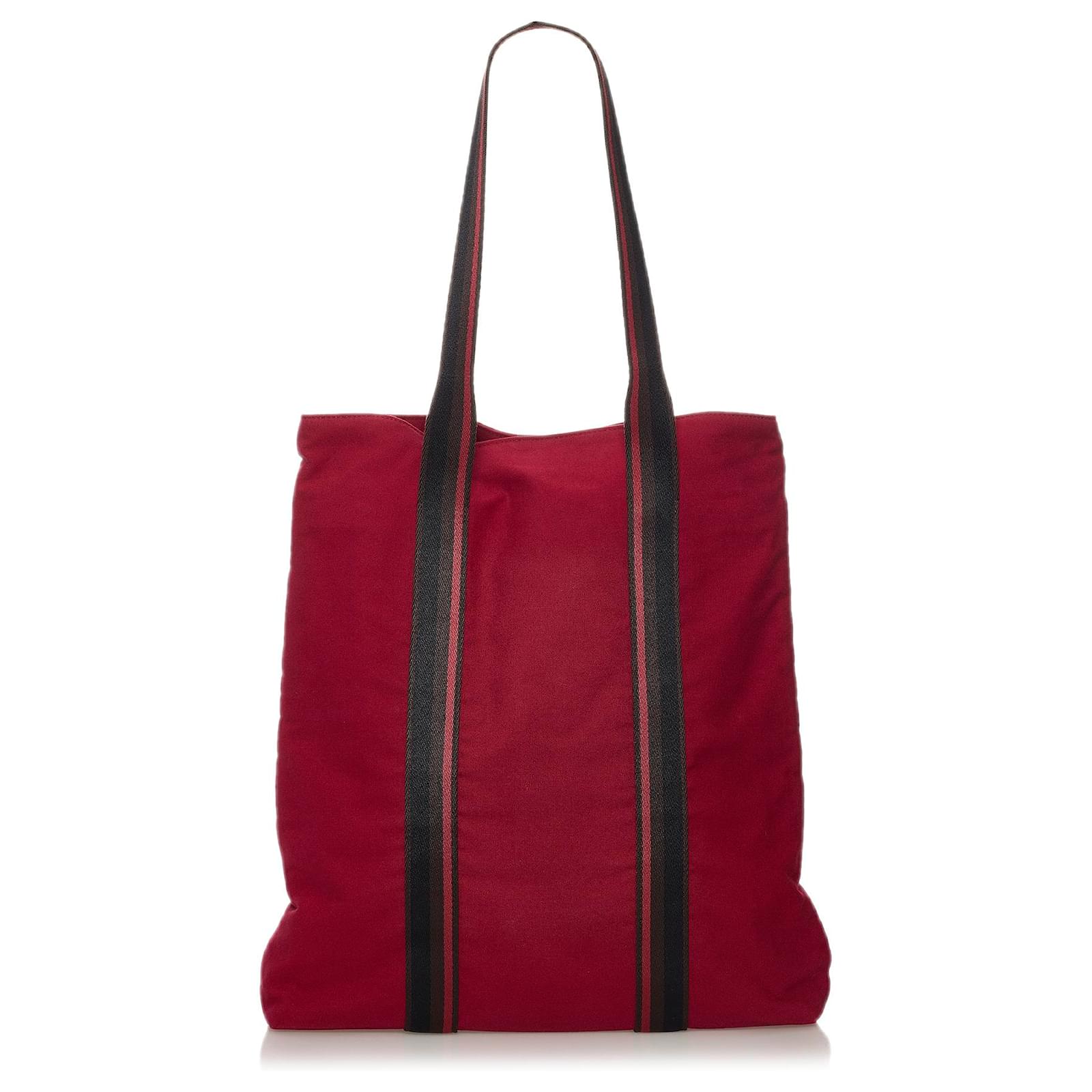 Hermès Hermes Red Sac Troca Vertical GM Brown Leather Cloth Pony-style ...