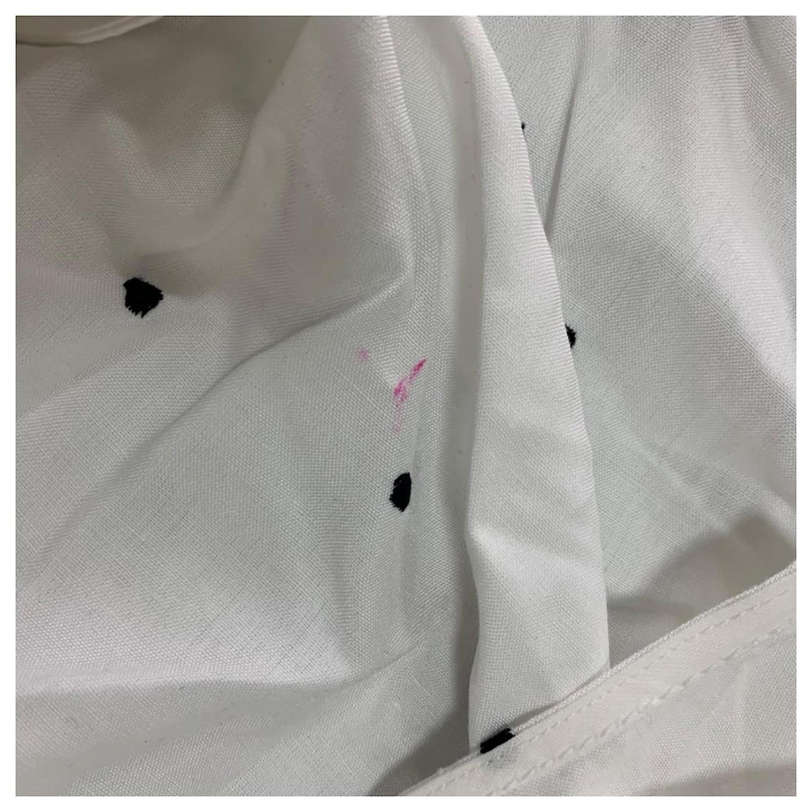 *JACQUEMUS One Piece Dot Pattern/Deformed Design Blanc x Noir/W Viscose ...