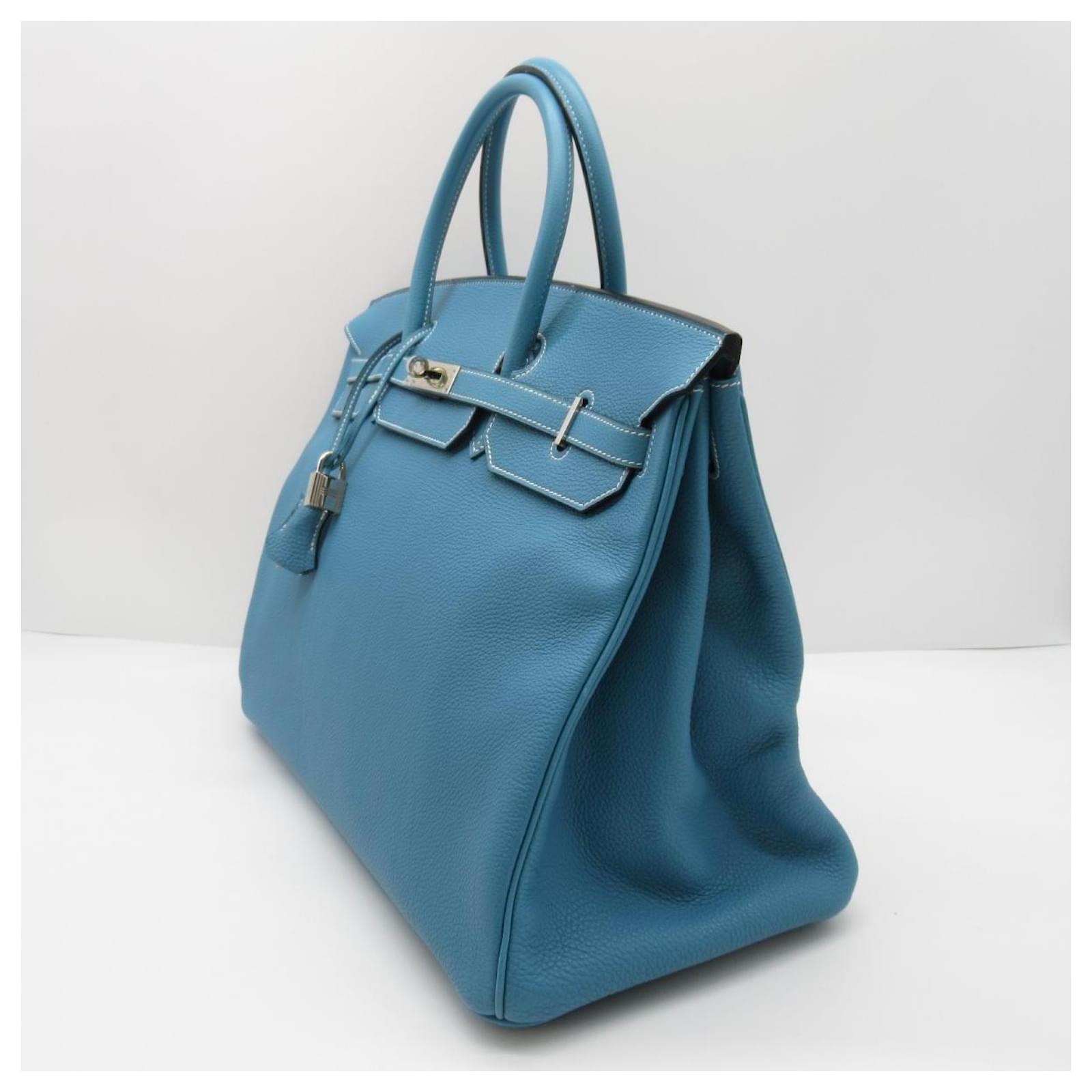 Hermès HERMES BIRKIN 40 Blue Leather ref.690780 - Joli Closet
