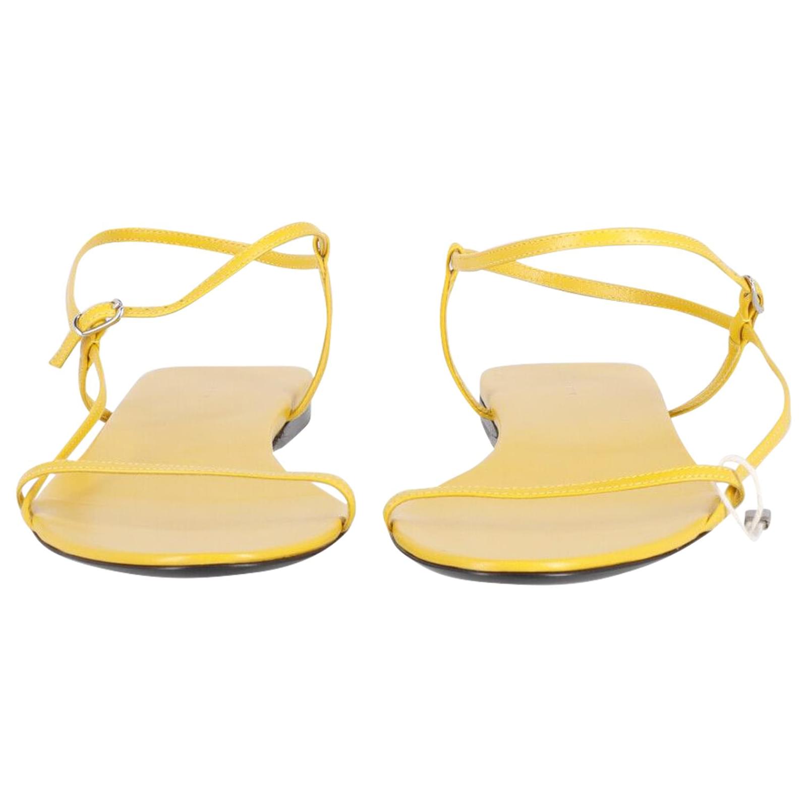 The Row Bare Flat Sandals in Yellow Leather ref.696877 - Joli Closet