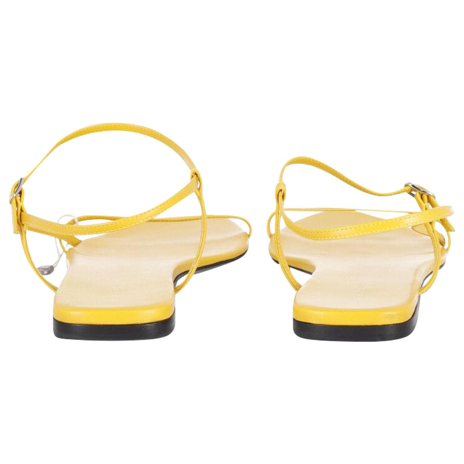 The Row Bare Flat Sandals in Yellow Leather ref.696877 - Joli Closet