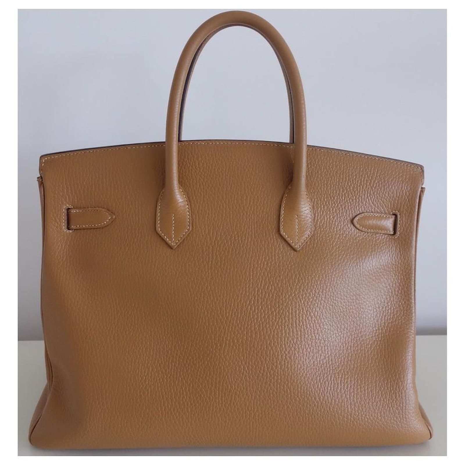 Hermès Hermes Birkin gold bag 35 Beige Caramel Leather ref.697906 ...