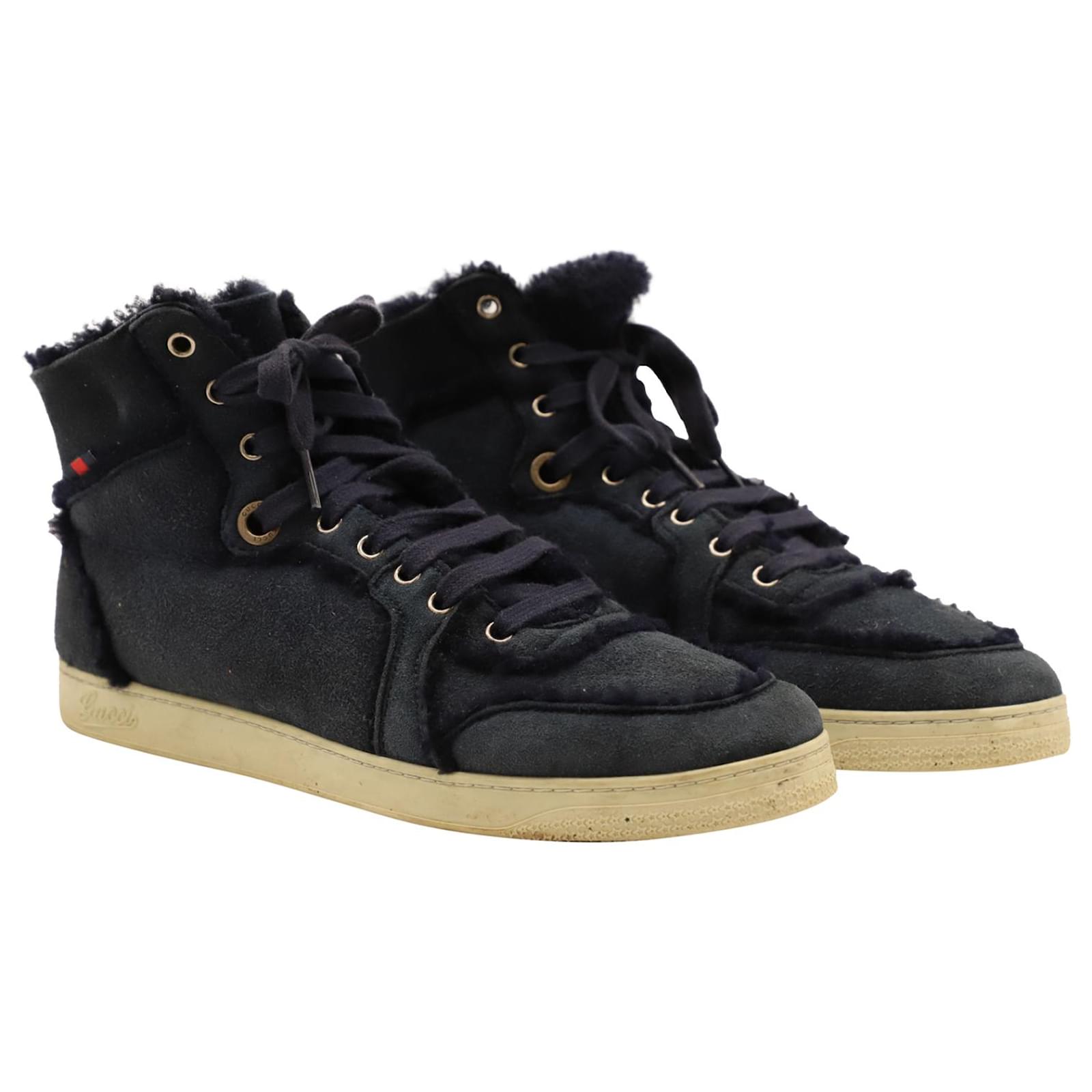 Gucci Aspen High Top Sneakers in Blue Suede ref.698843 - Joli Closet