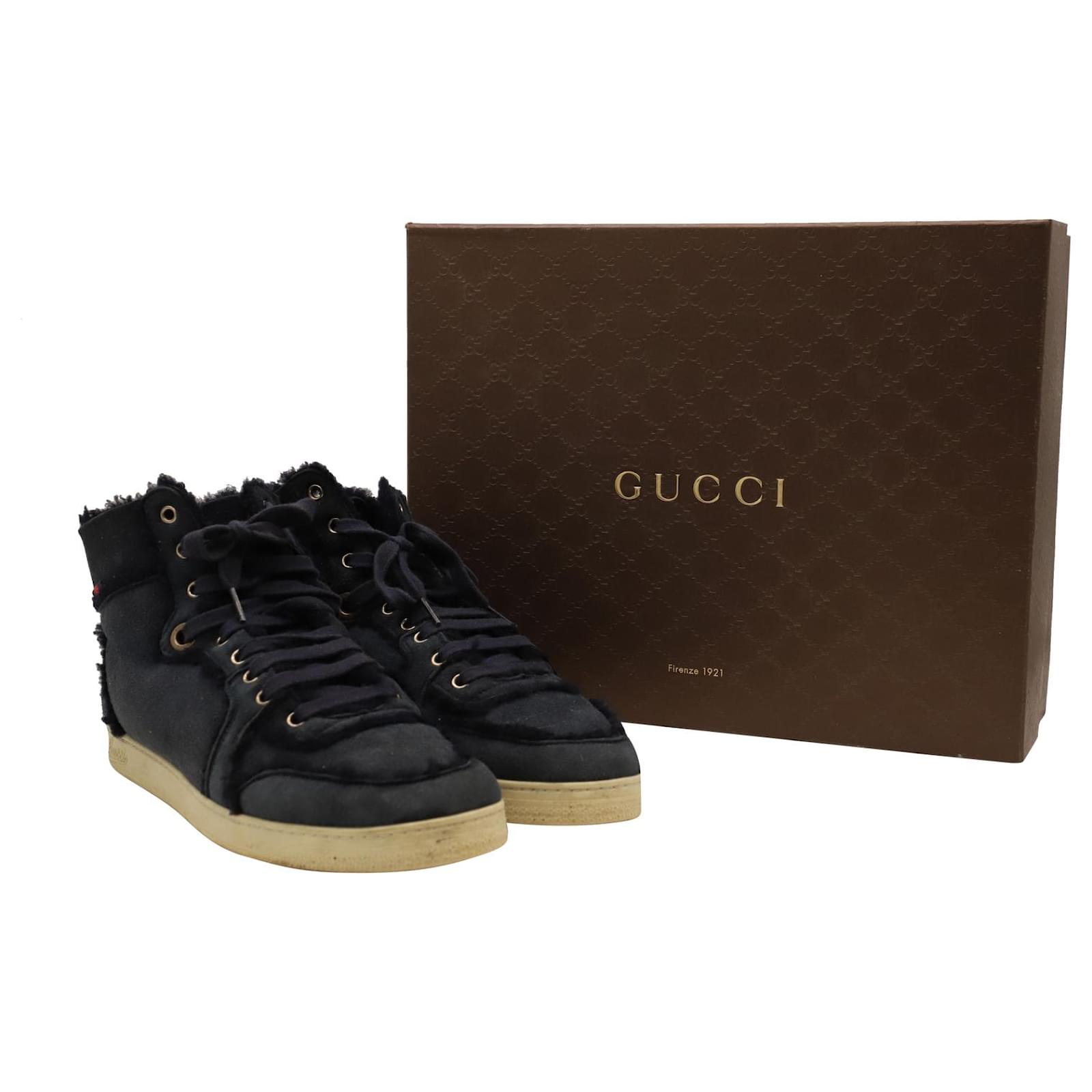Gucci Aspen High Top Sneakers in Blue Suede ref.698843 - Joli Closet