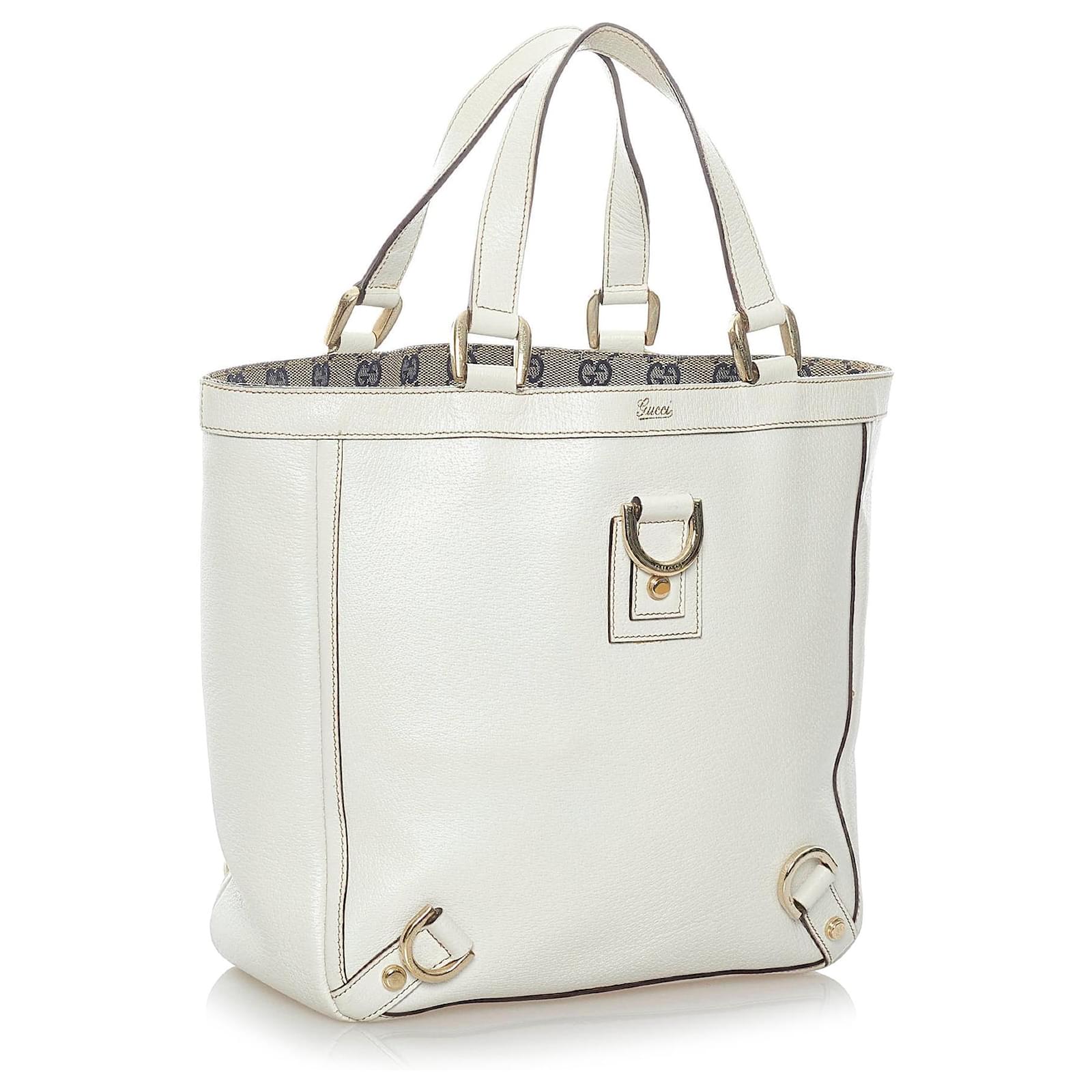 Gucci Abbey-D Ring Leather Tote White Pony-style calfskin ref.703842 ...