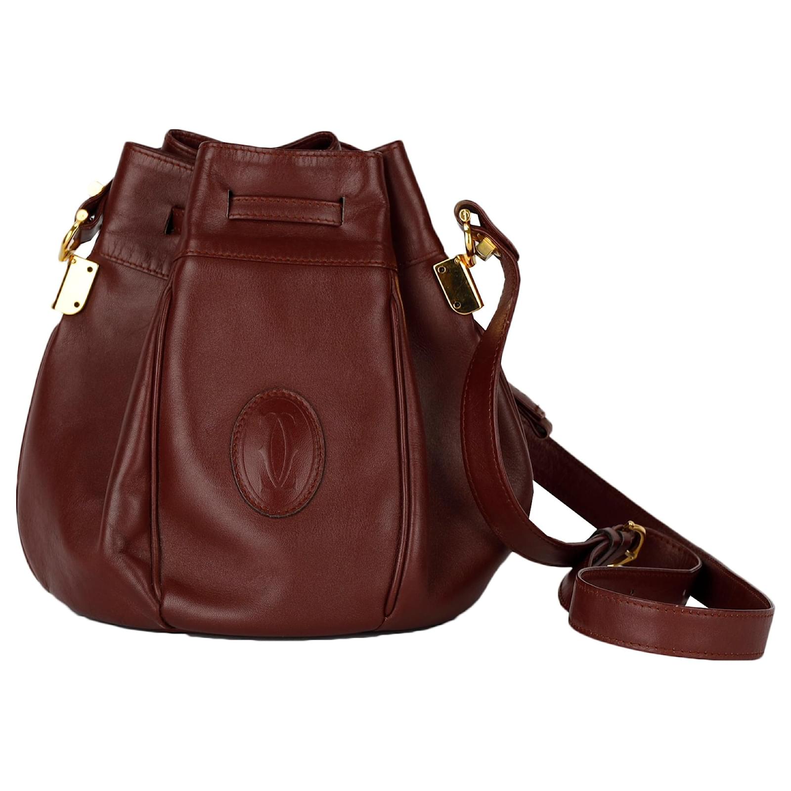 Sac à cordon Must de Cartier Cuir Marron ref.704006 - Joli Closet