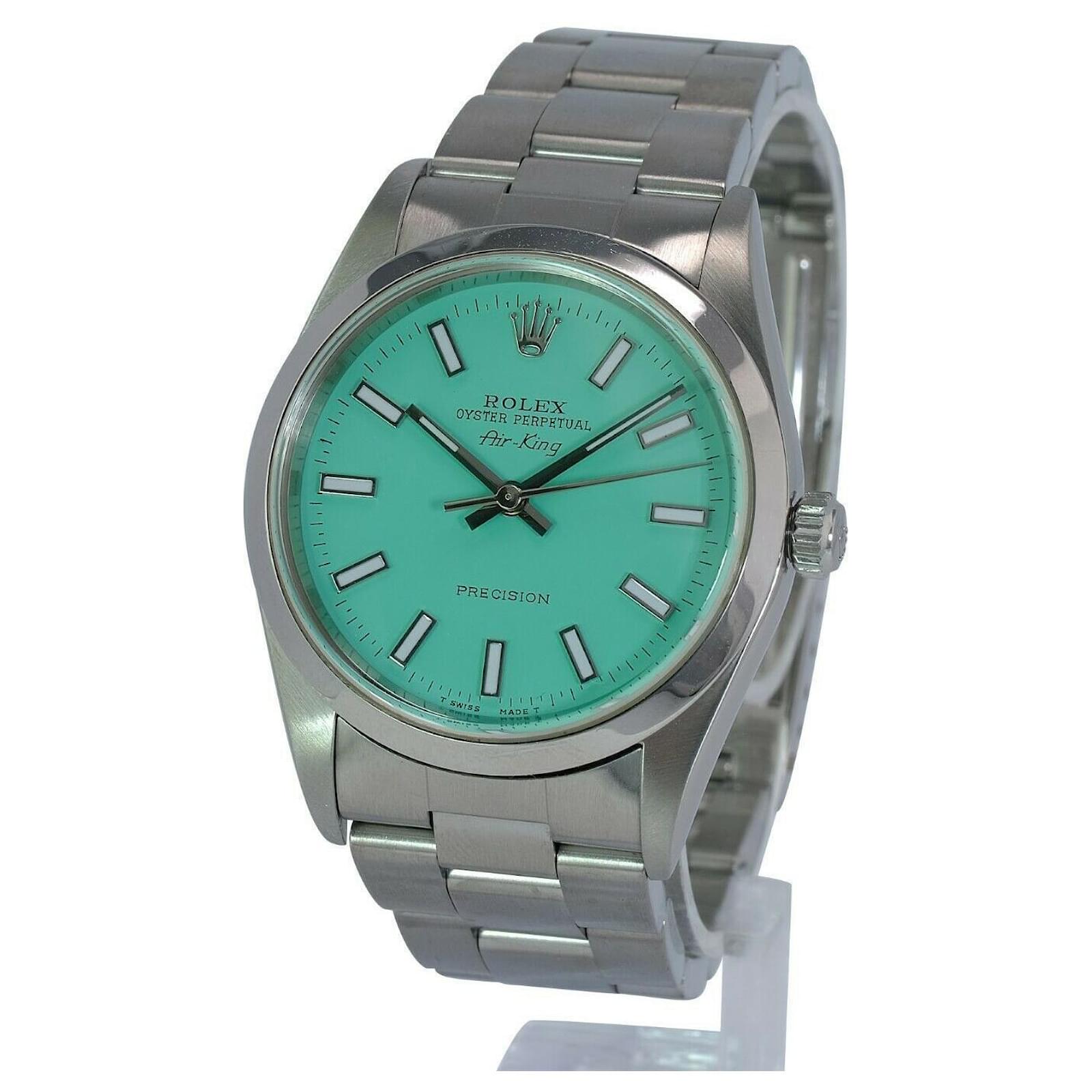 Rolex Oyster Perpetual Airking Powder Blue Dial Dial Oyster Band 34mm ...