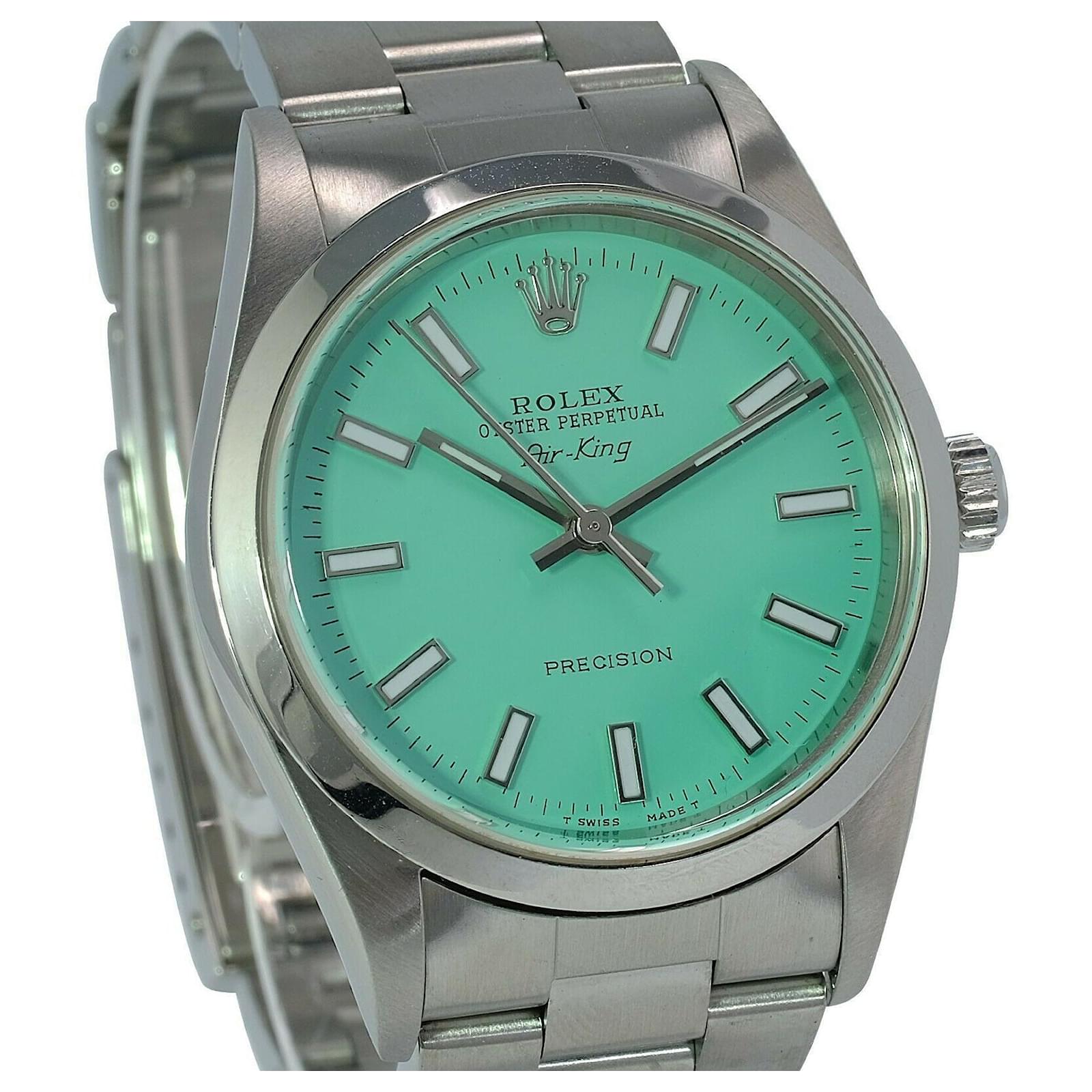 Rolex Oyster Perpetual Airking Powder Blue Dial Dial Oyster Band 34mm ...