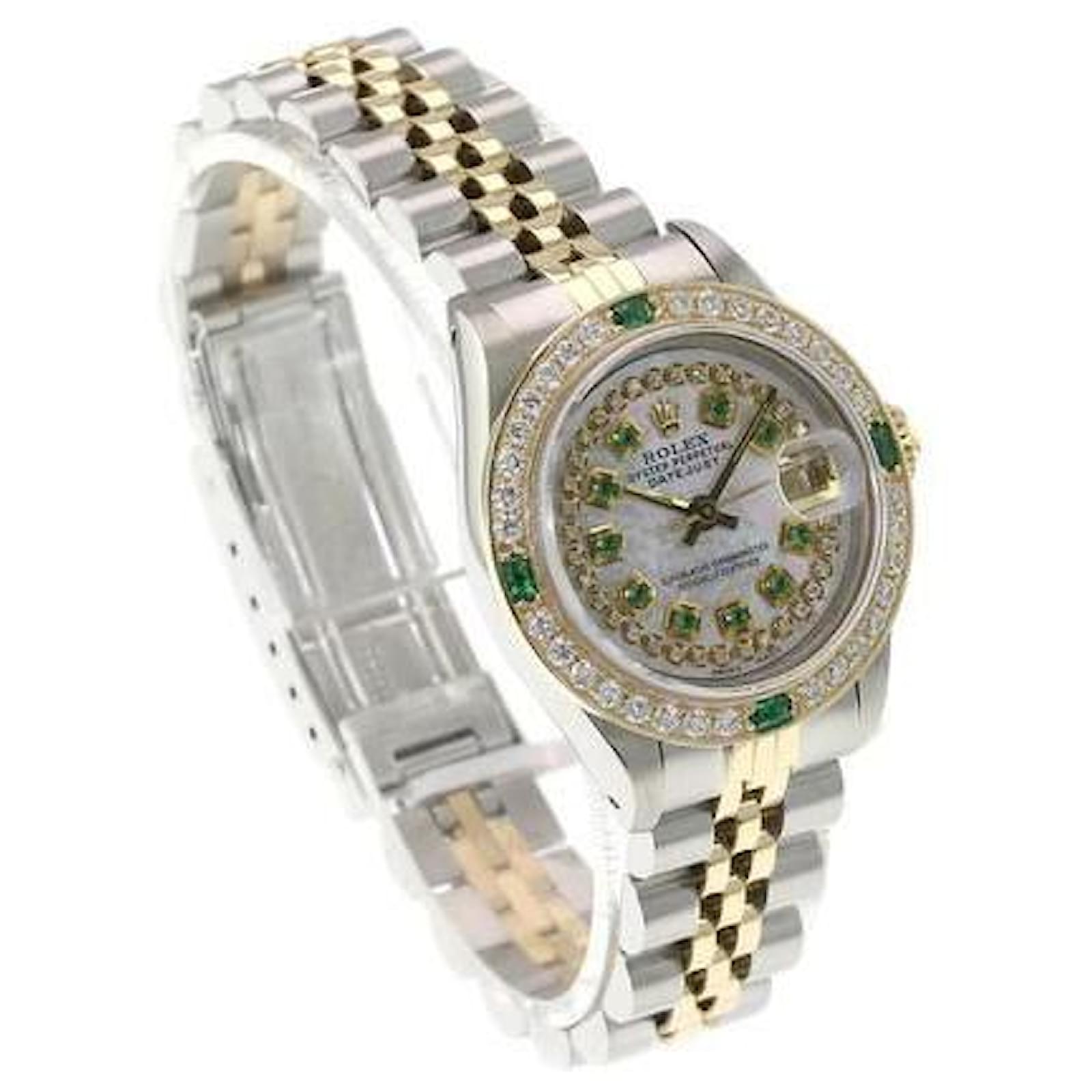 Rolex Dame Blanche Datejust 26mm Mop Diamond Dial Diamond Bezel-montre ...