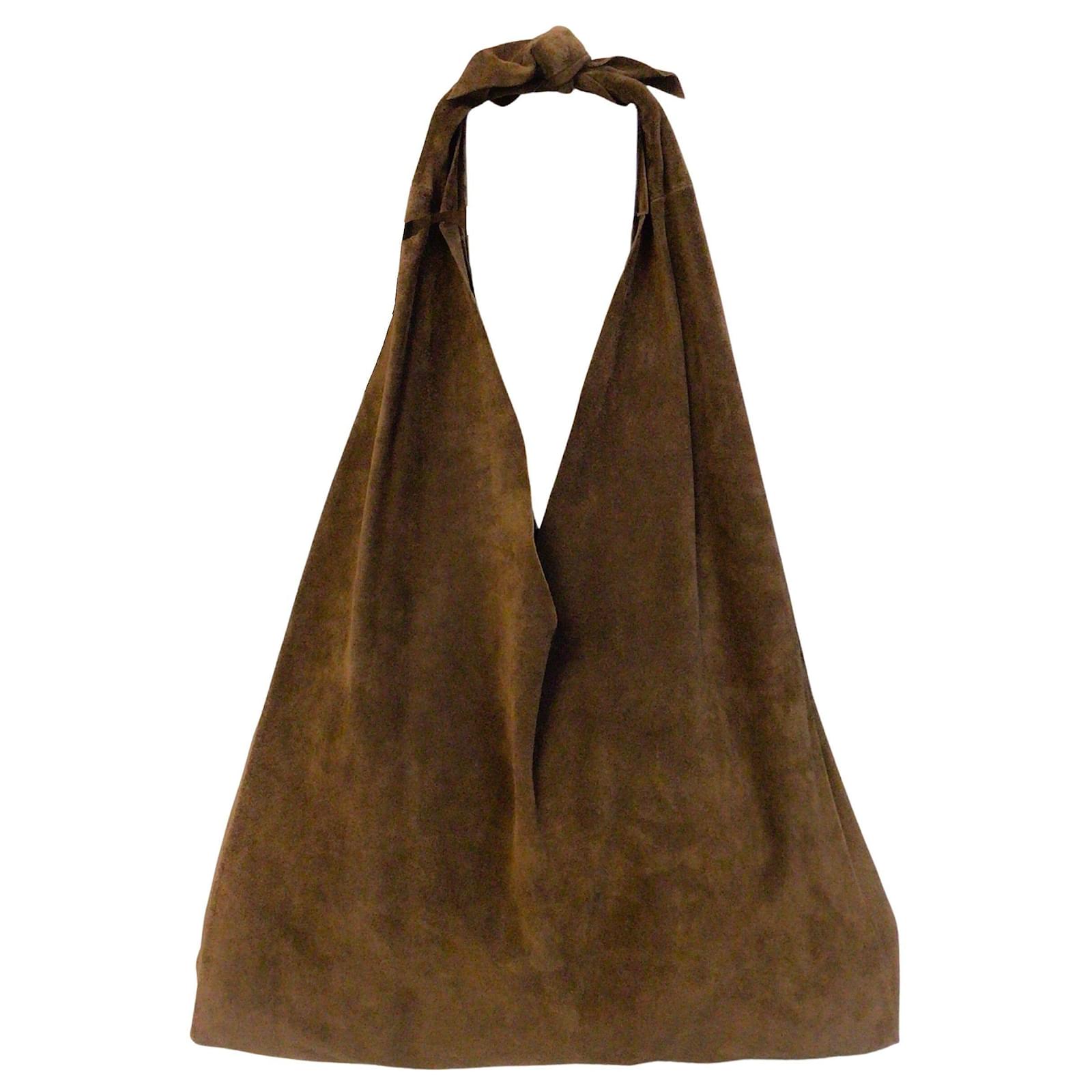 The Row Brown Suede Leather Bindle Hobo Bag In Chocolate ref.706625 ...
