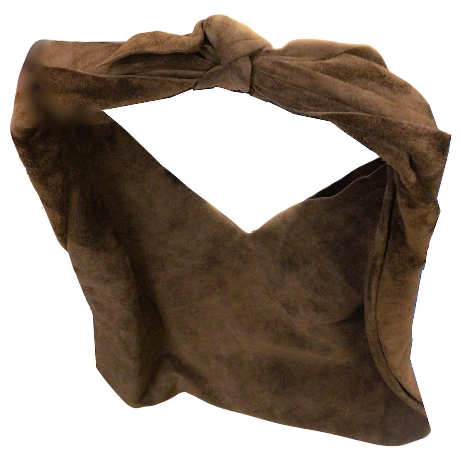 The Row Brown Suede Leather Bindle Hobo Bag In Chocolate ref.706625 ...