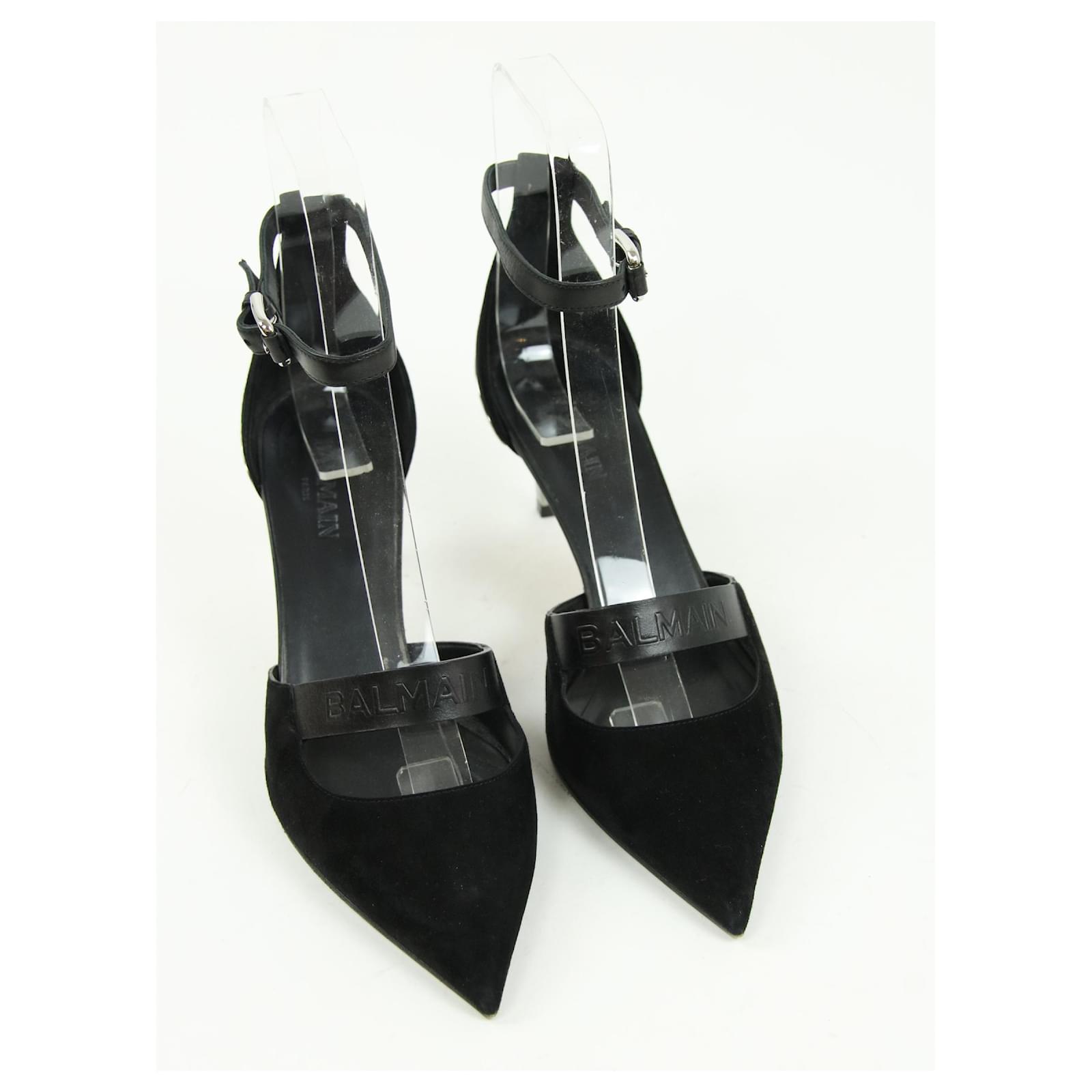 Balmain pumps 38 Black Leather ref.707705 - Joli Closet
