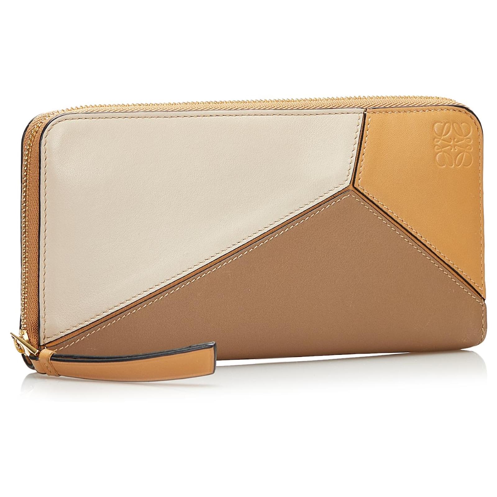 Loewe Brown Puzzle Long Wallet Leather Pony-style calfskin ref.709287 ...