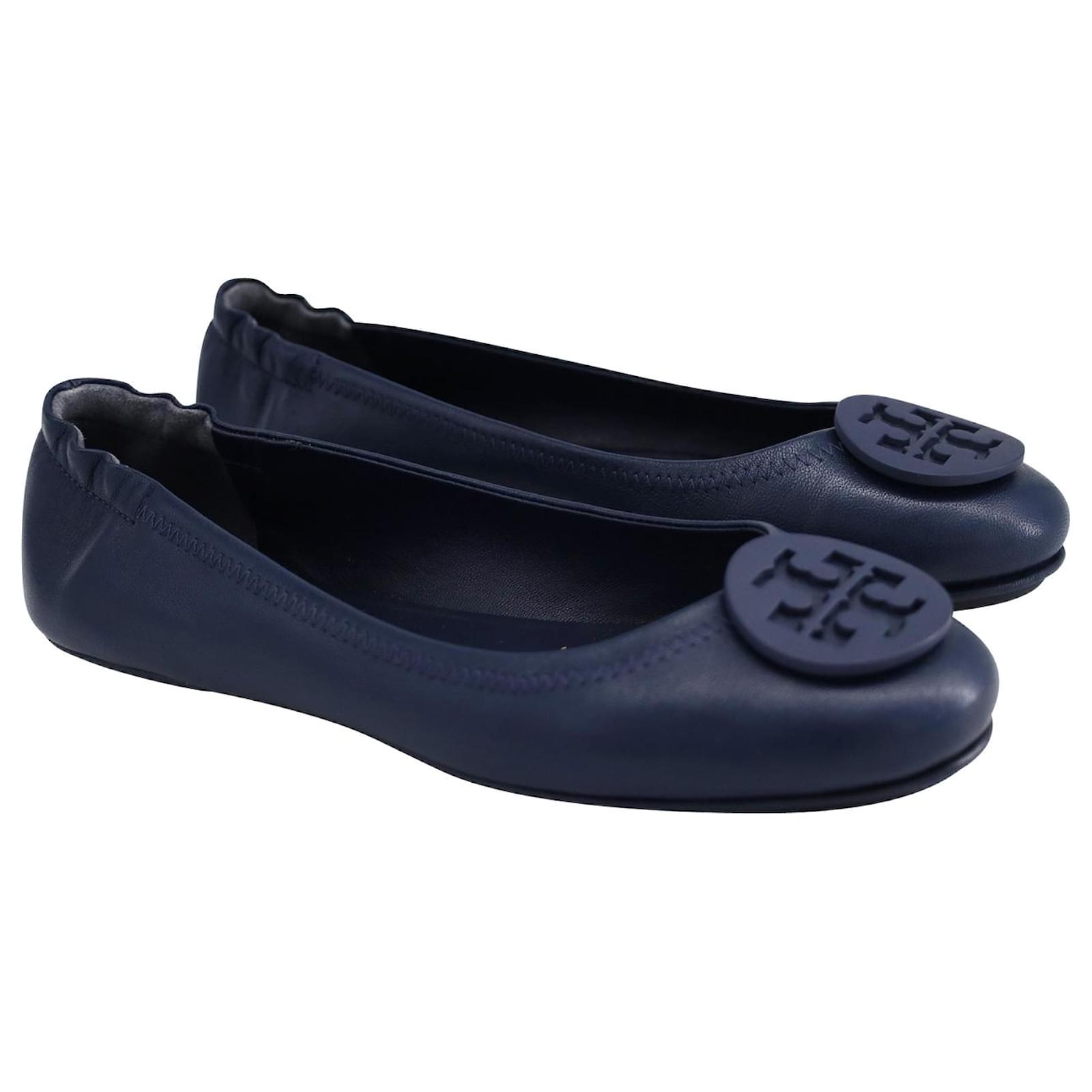 Tory Burch Minnie Ballet Flats in Blue Leather ref.709791 - Joli Closet