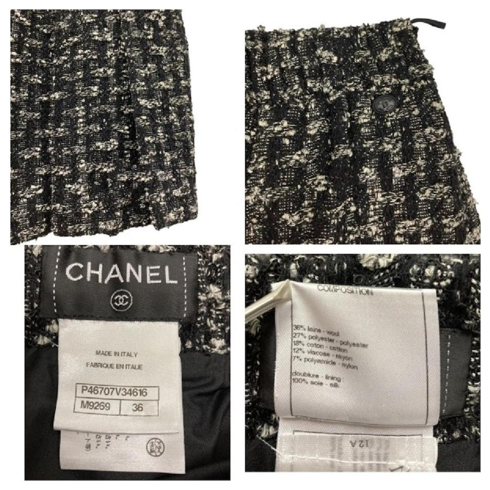 *CHANEL Jupe en tweed noir x blanc ref.712500 - Joli Closet