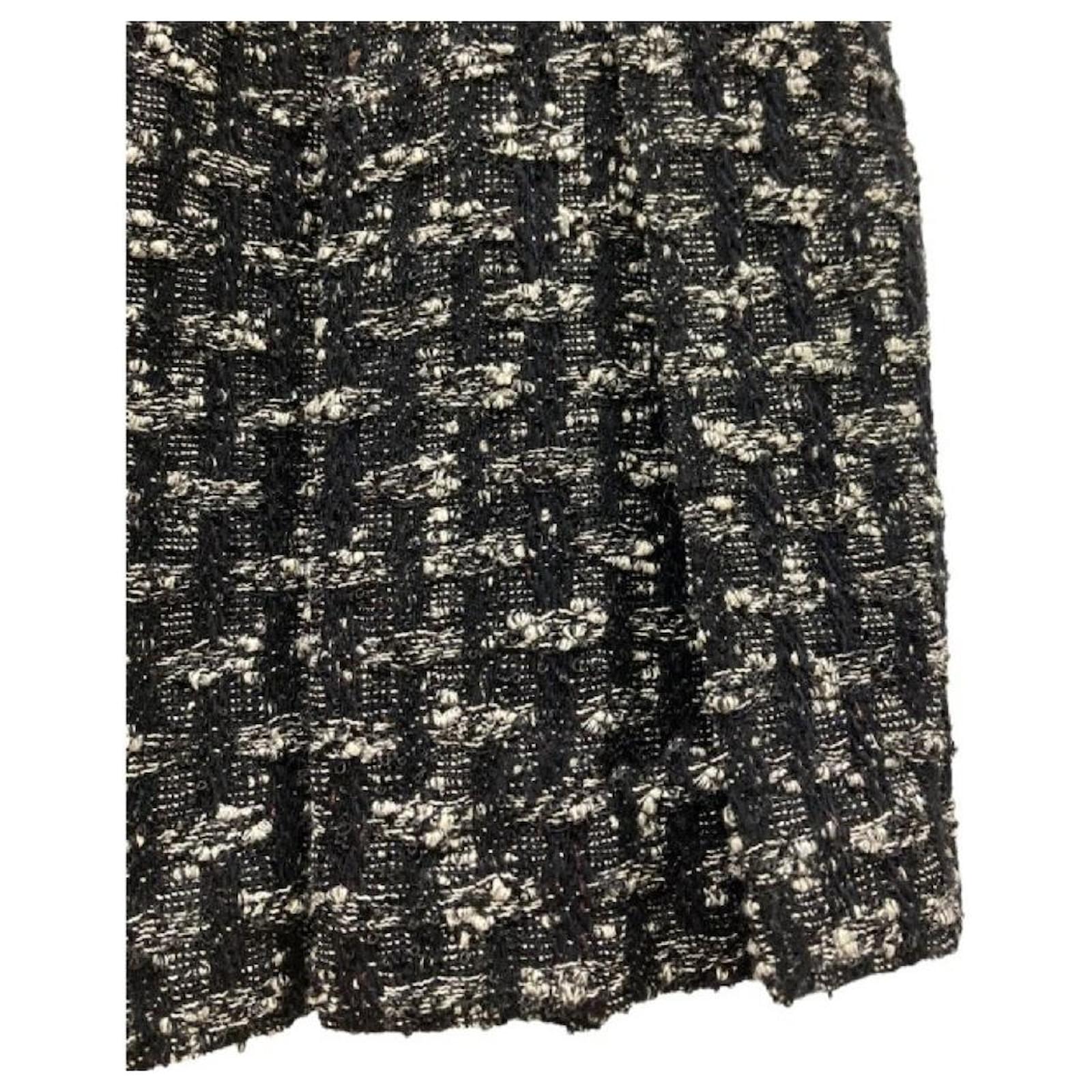 *CHANEL Jupe en tweed noir x blanc ref.712500 - Joli Closet