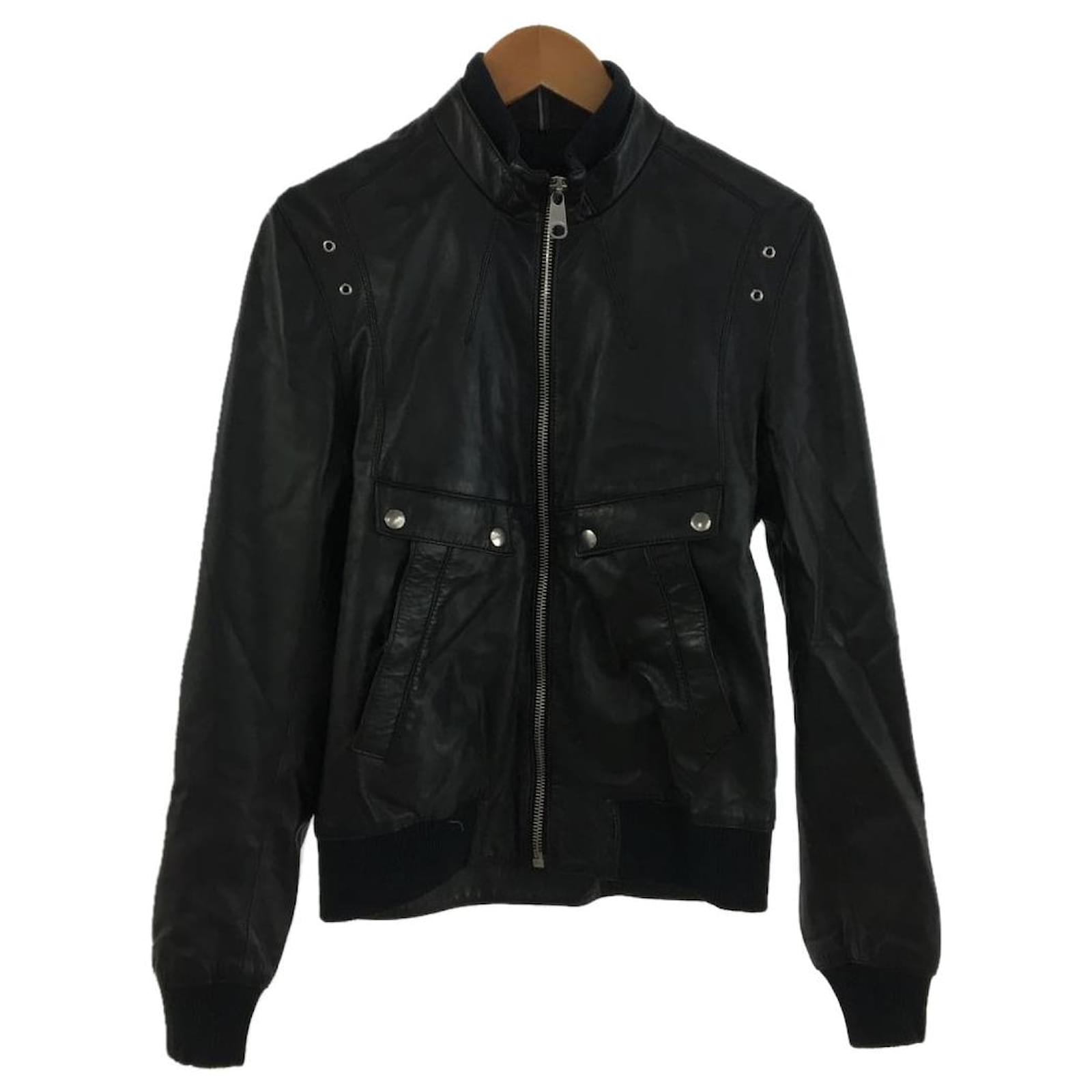 *Dior HOMME 08SS Chris leather jacket/blouson/46/leather/BLK/plain ...