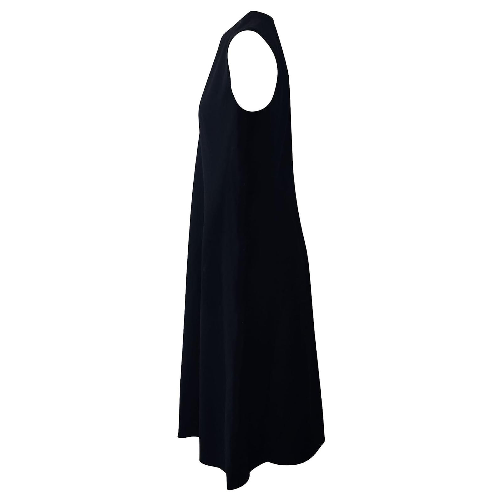 Joseph Robe droite mi-longue sans manches en viscose noire Fibre de ...