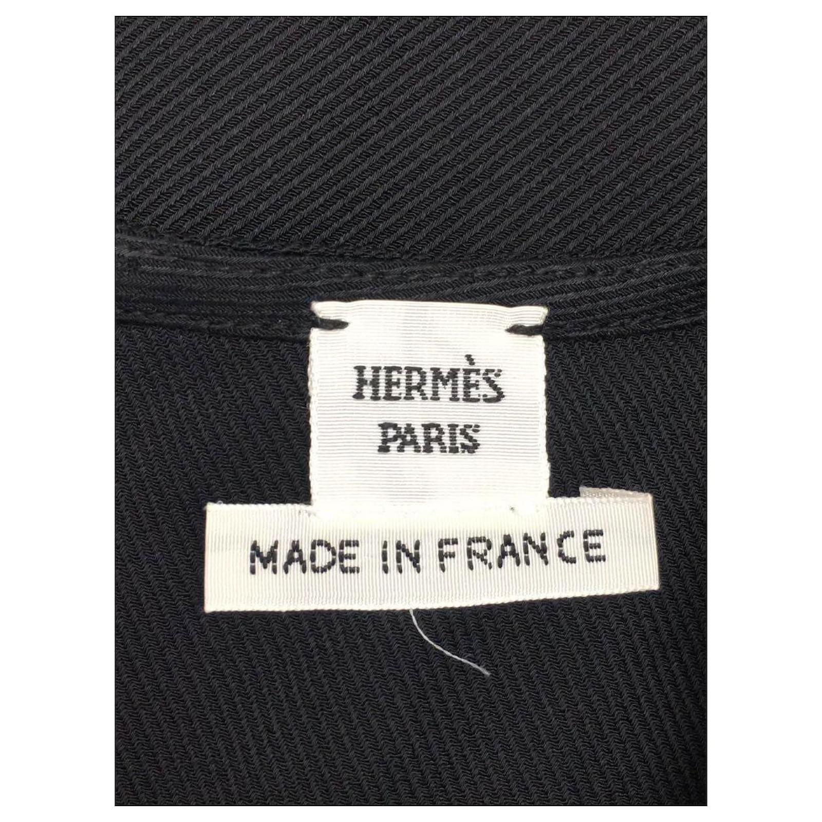Hermès *HERMES /Lift logo blouse/Sleeveless cut-and-sew Black Rayon ref ...