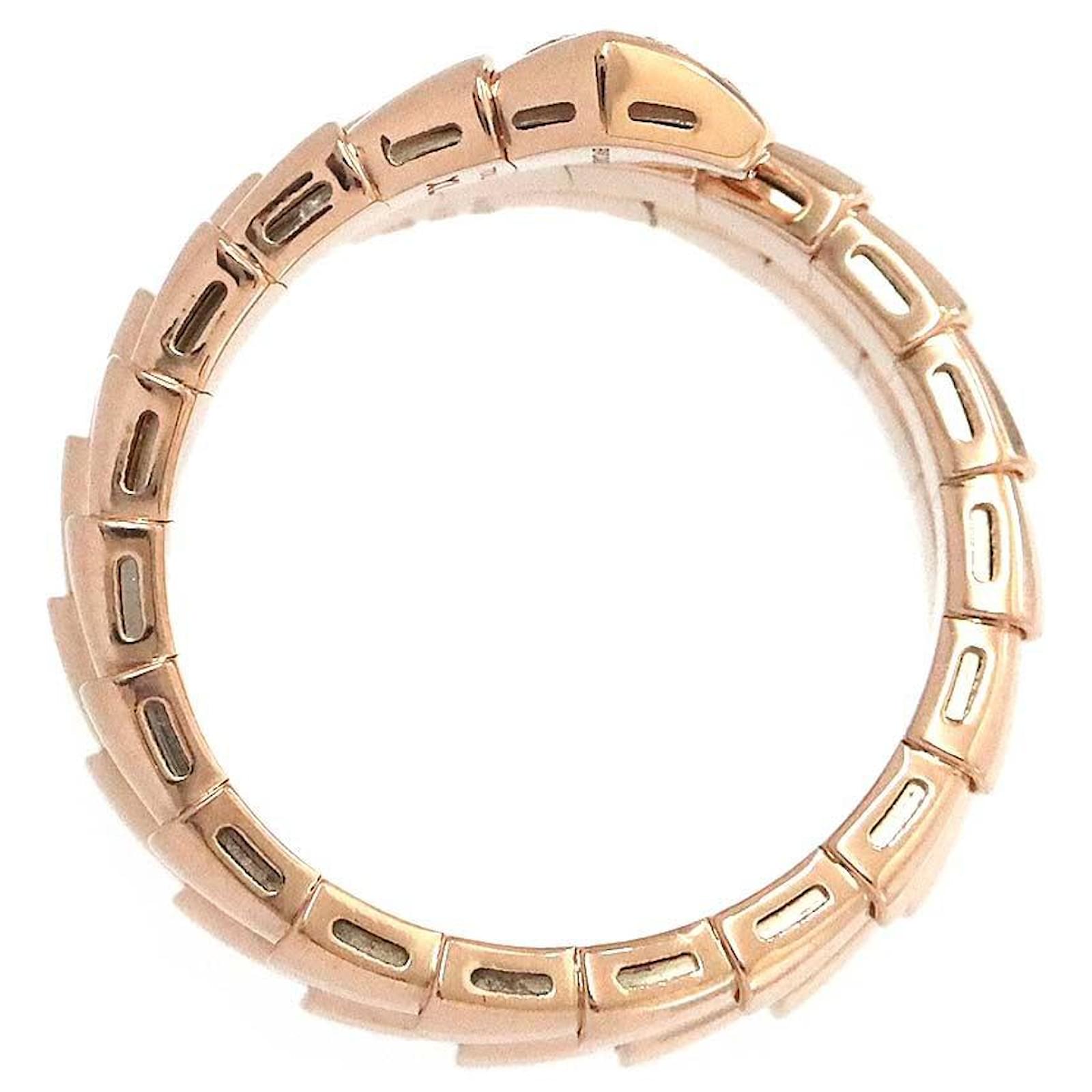 Bulgari * Bague Bvlgari BVLGARI Serpenti Viper XL Diamant K18 PG or rose 750 Bague Serpenti ...