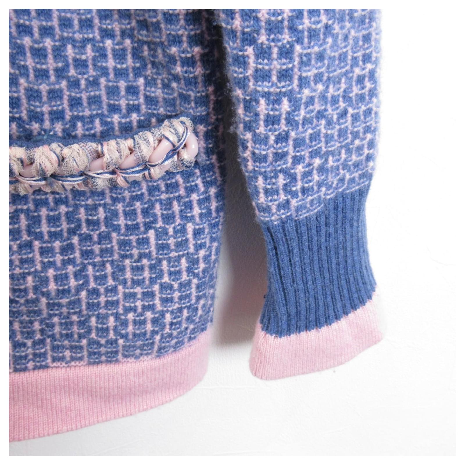 * Chanel Knit jacket Blue Cashmere ref.715436 - Joli Closet