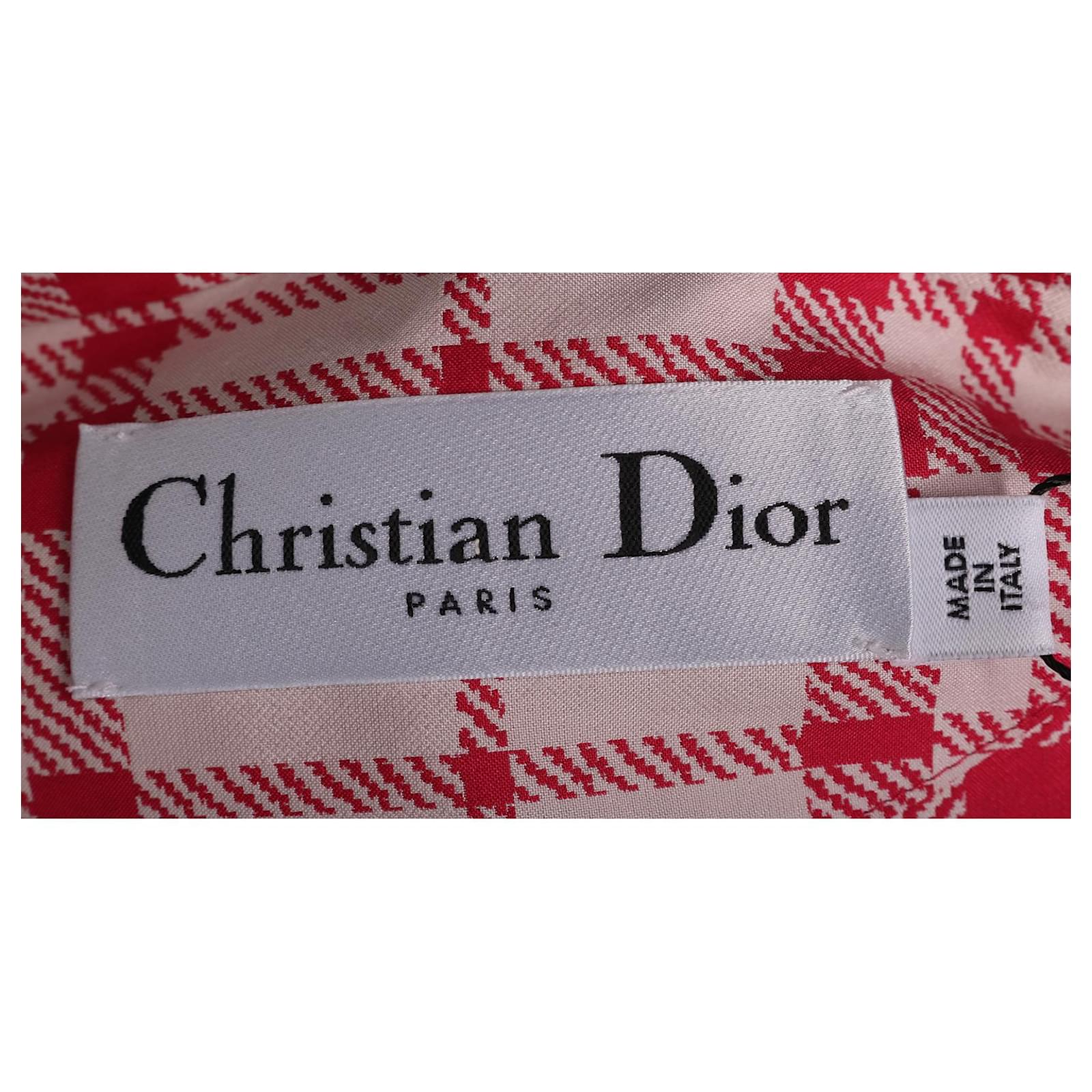 Christian Dior Sweat à Capuche Manches Longues à Carreaux Logo en ...