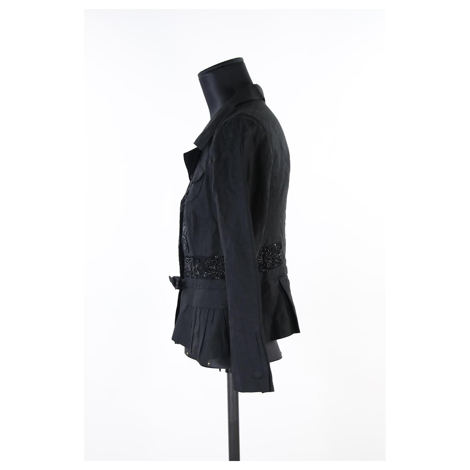 Prada jacket 34 Black Linen ref.717027 - Joli Closet