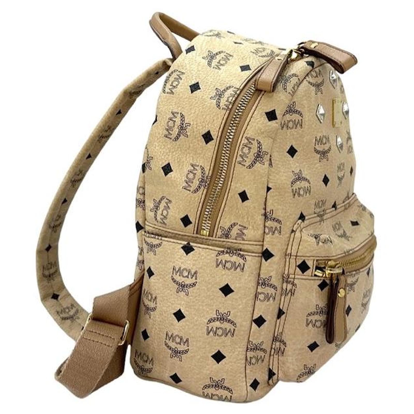 MCM STARK BACKPACK BACKPACK IVORY SMALL ref.719429 - Joli Closet