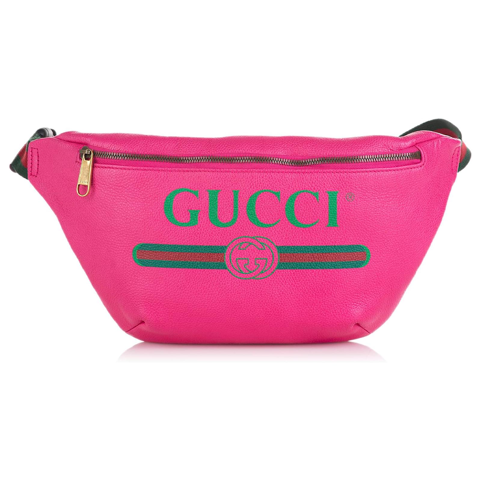 Gucci Pink Gucci Logo Belt Bag Leather Pony-style calfskin ref.720782 ...