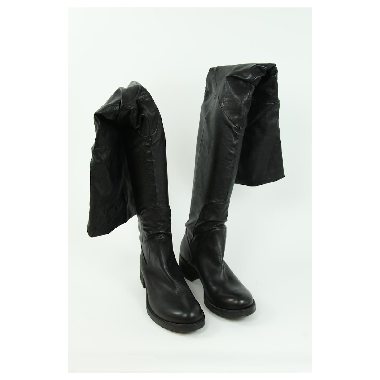 Walter Steiger Boots 40 Black Leather ref.721030 - Joli Closet