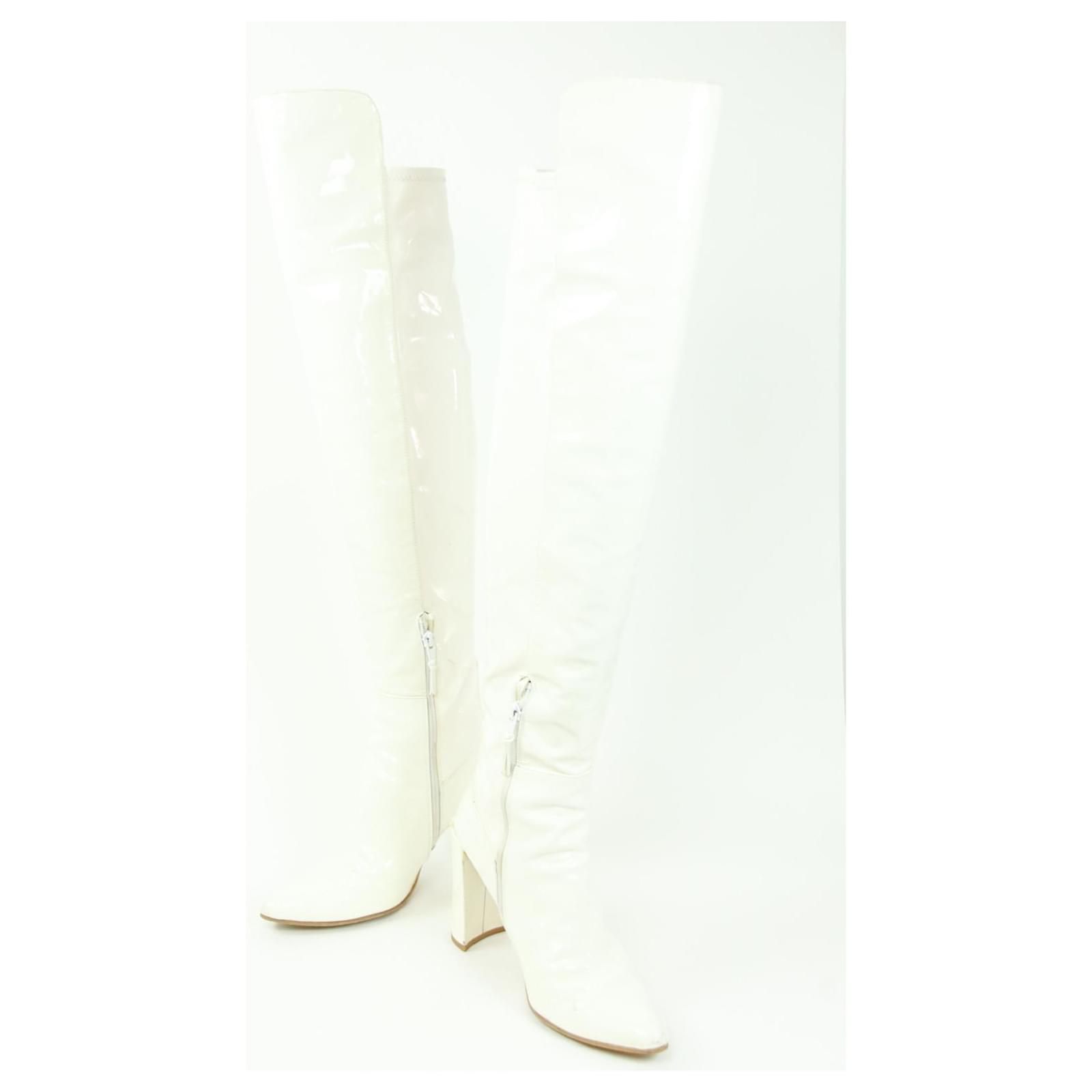Stuart Weitzman boots 40 White Leather ref.721087 - Joli Closet