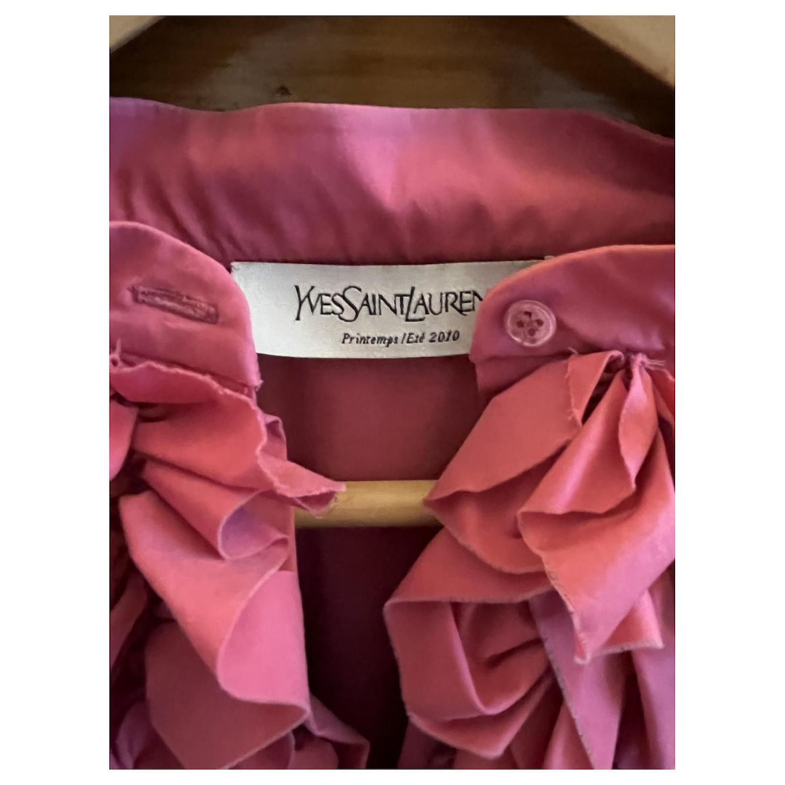 Yves Saint Laurent YSL shirt Pink Cotton Elastane Polyamide ref.721129 ...