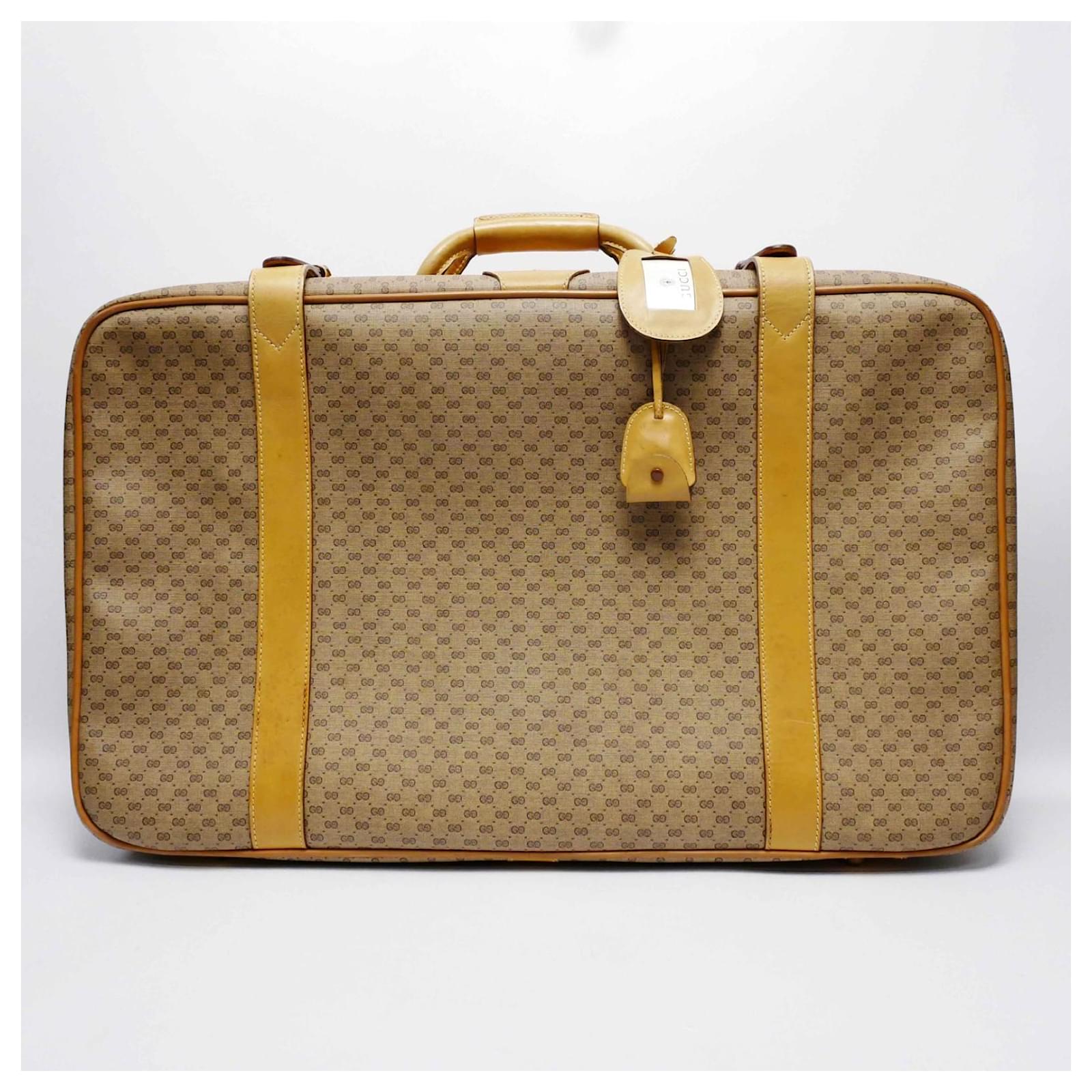 Gucci Travel Bag Suitcase Beige Leather ref.721160 - Joli Closet