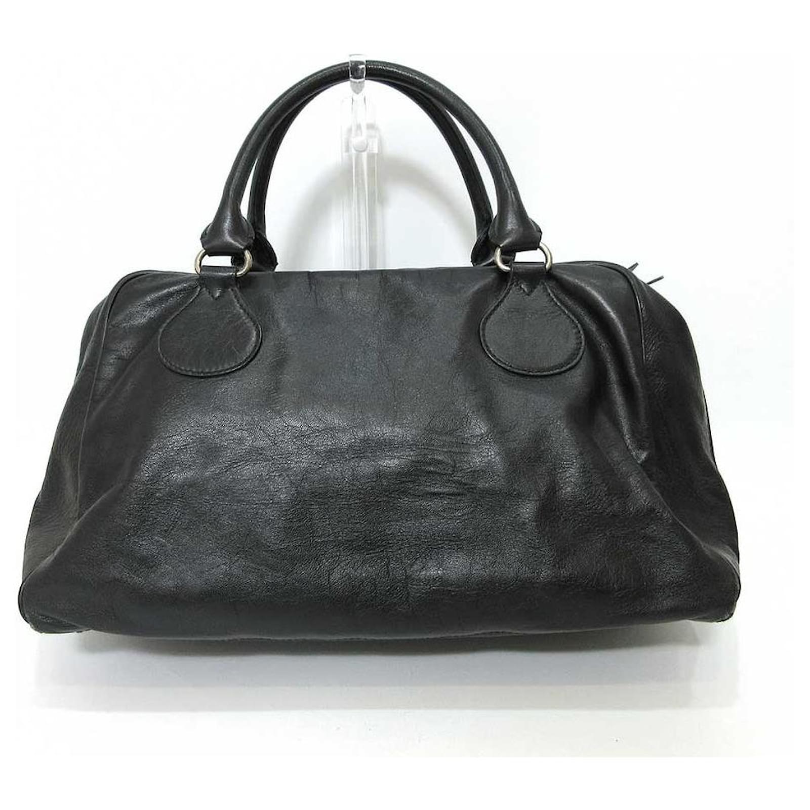 Balenciaga Boston Schwarze Handtasche Leder ref.721517 - Joli Closet