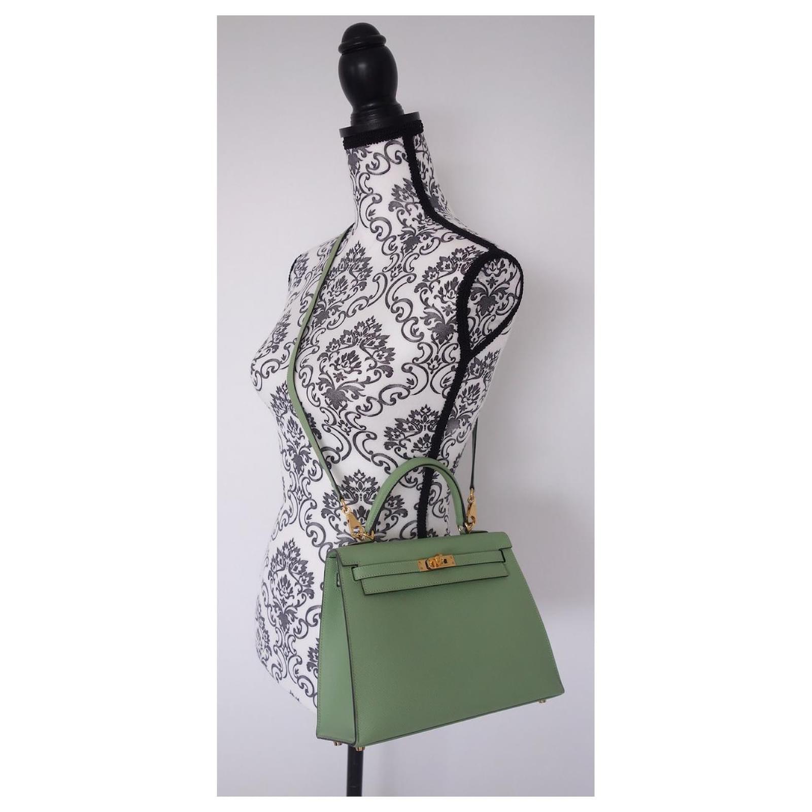 Hermès Hermes Kelly bag 25 Green Leather ref.724567 - Joli Closet