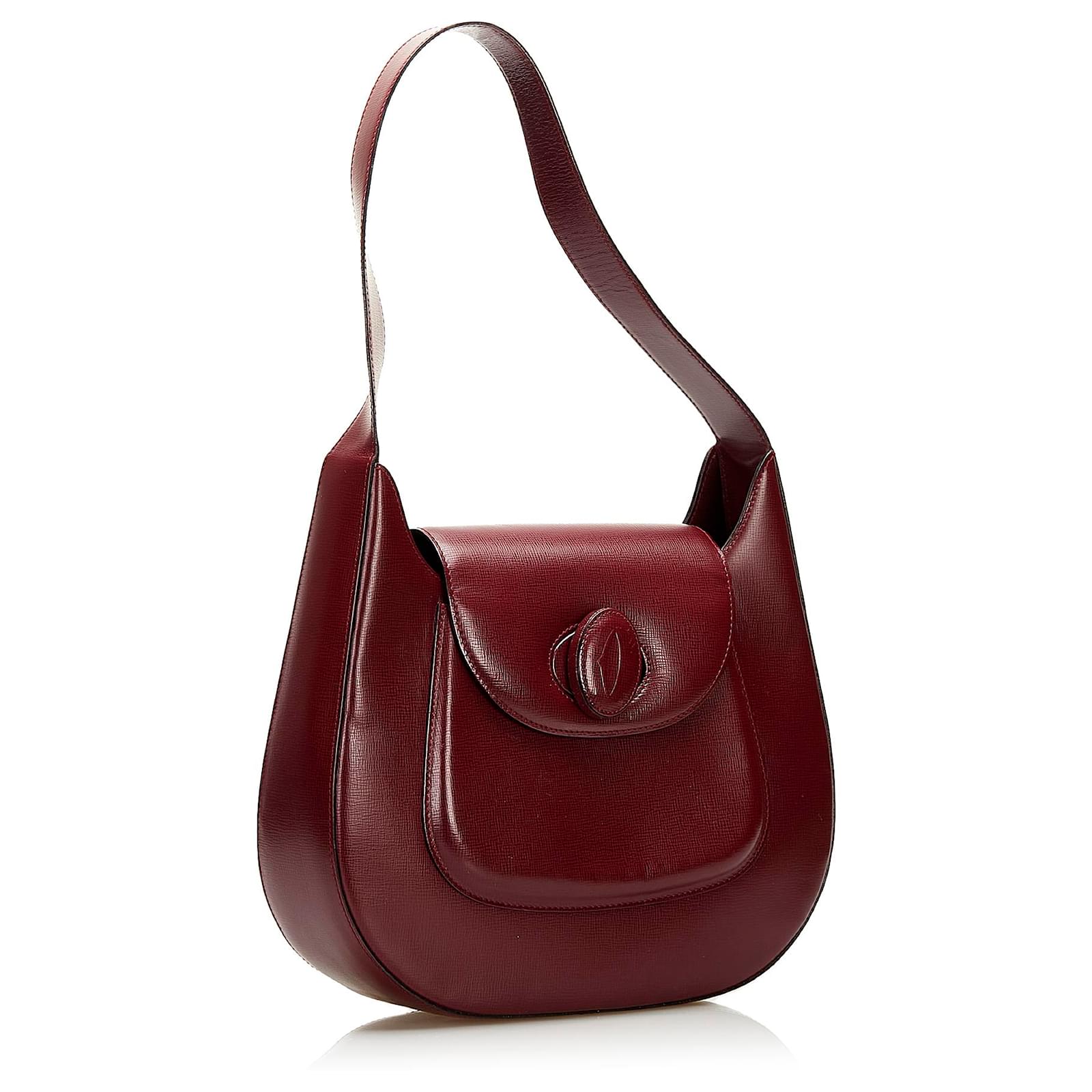 Cartier Red Must de Cartier Shoulder Bag Dark red Leather Pony-style ...