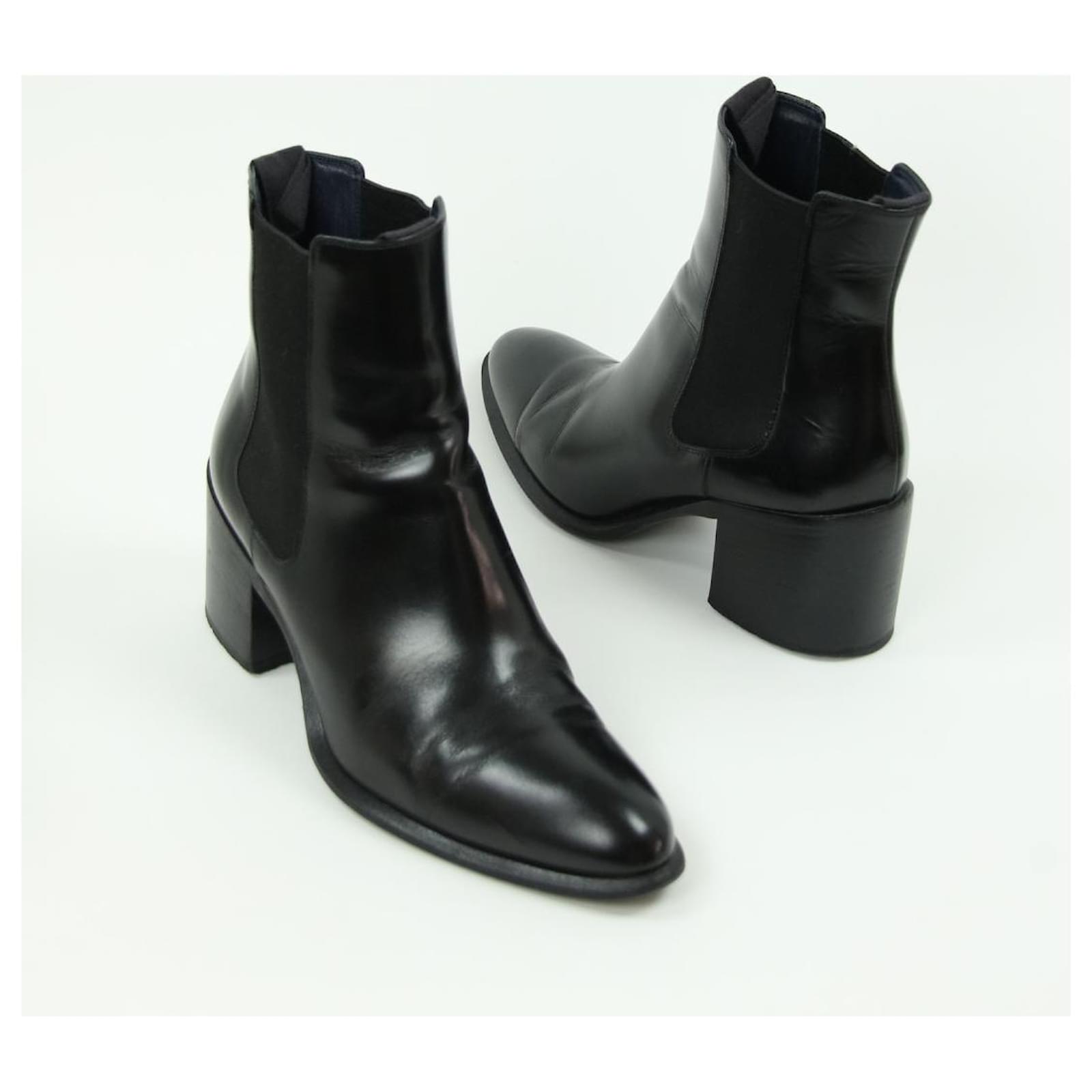 Céline Boots 37 Black Leather ref.726934 - Joli Closet
