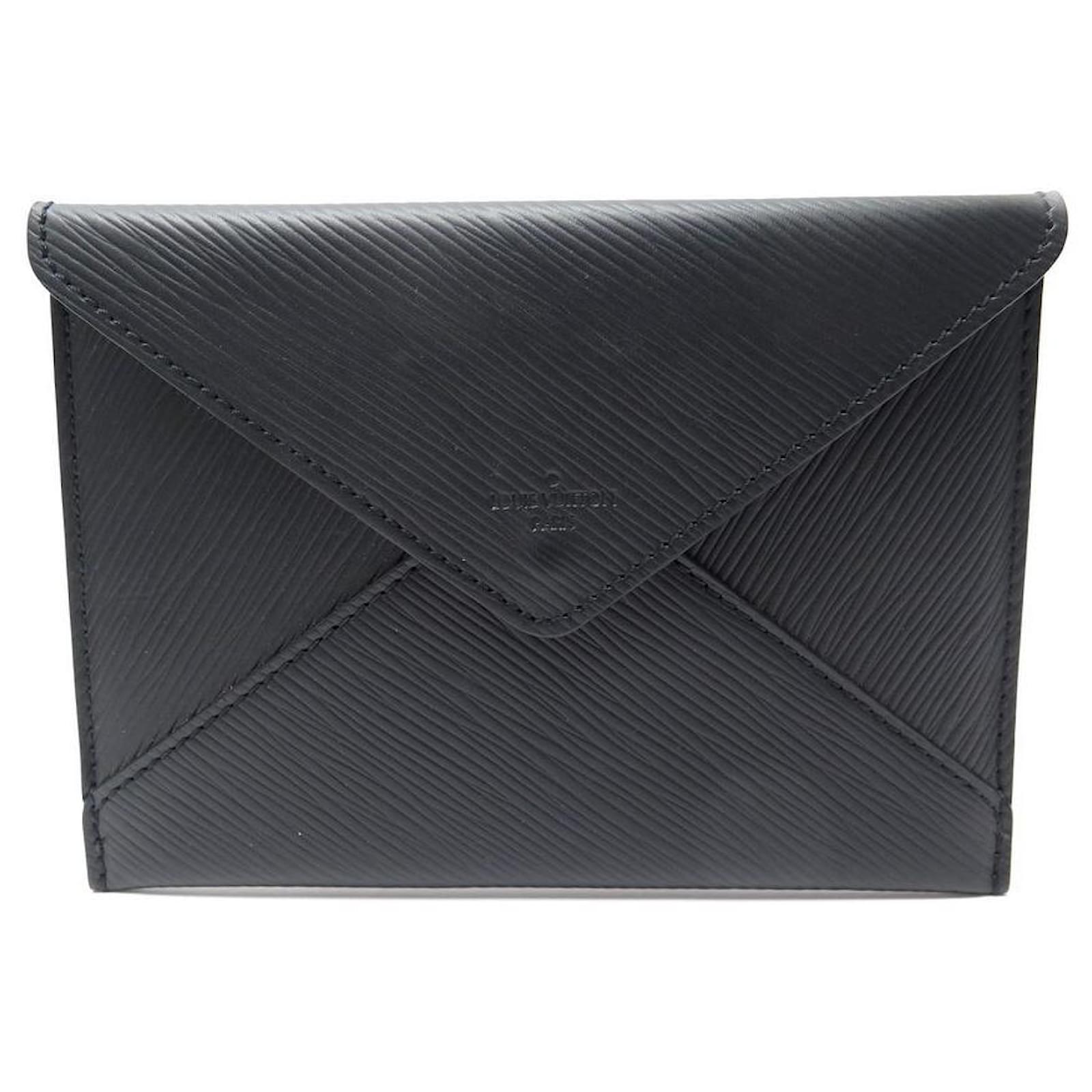 LOUIS VUITTON POUCH ENVELOPE INVITATION DEFILE BLACK EPI LEATHER CLUTCH ...