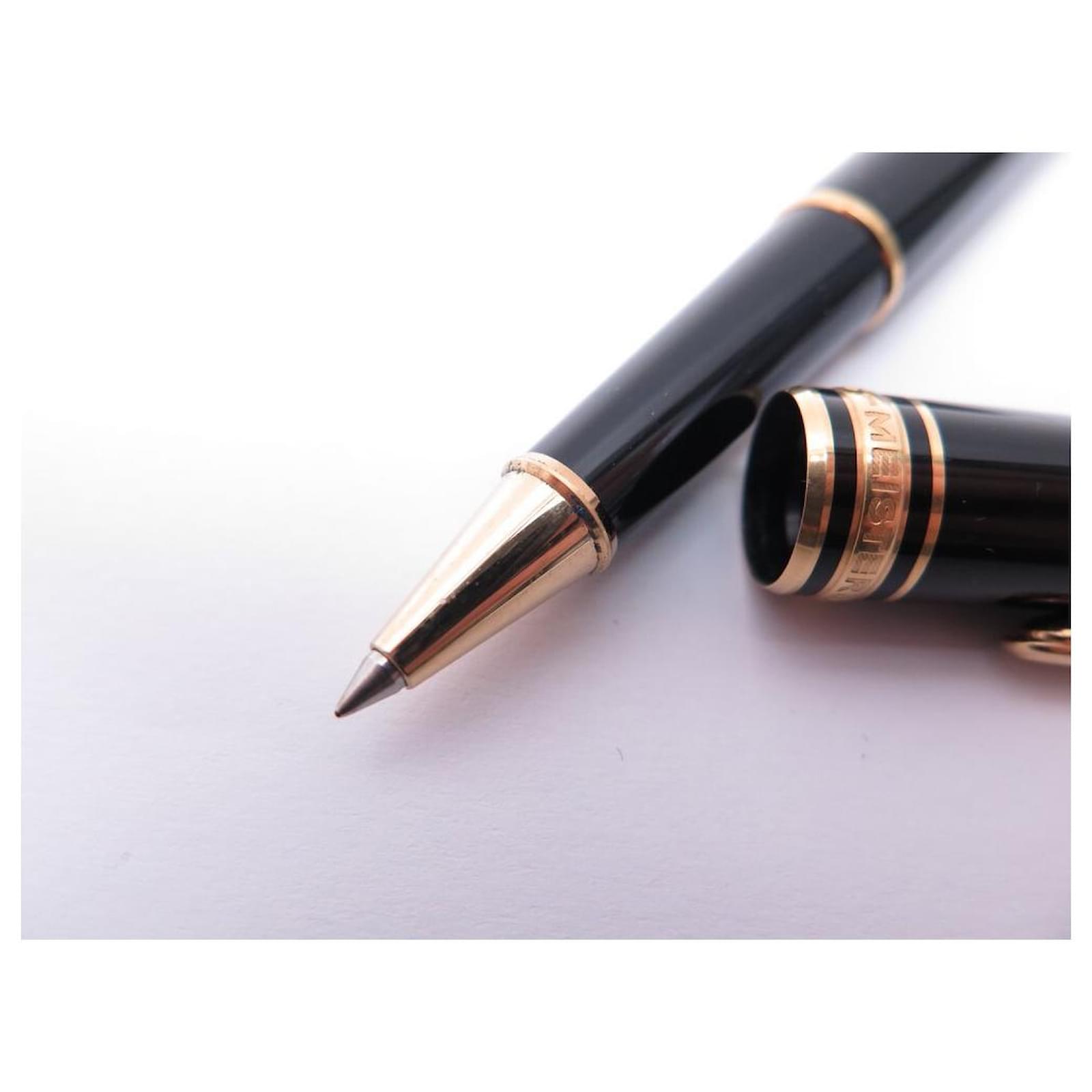 MONTBLANC MEISTERSTUCK CLASSIC GOLDEN BALLPOINT PEN 12890 BLACK RESIN ...