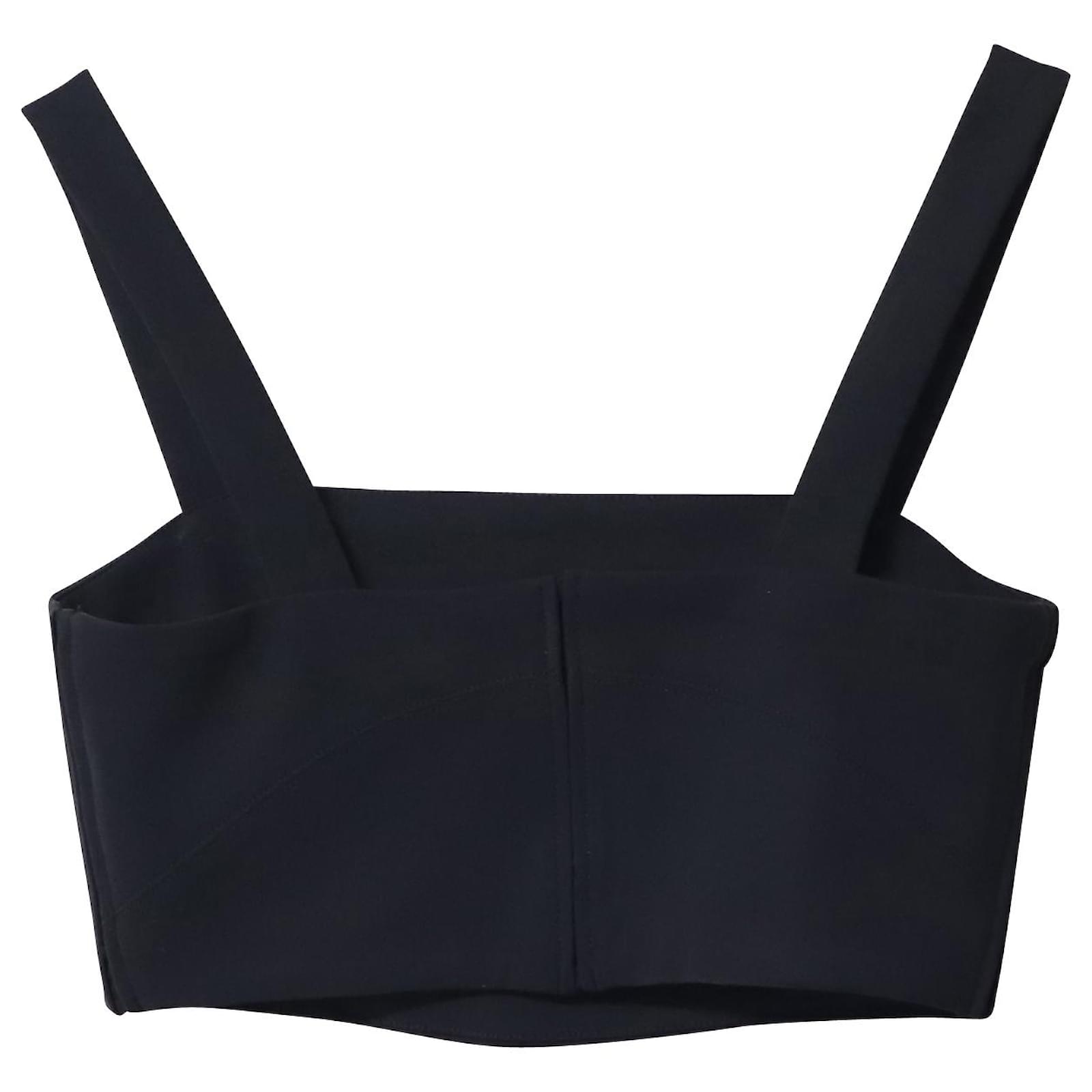 Theory Precision Ponte Seamed Crop Top in Black Nylon Polyamide ref ...