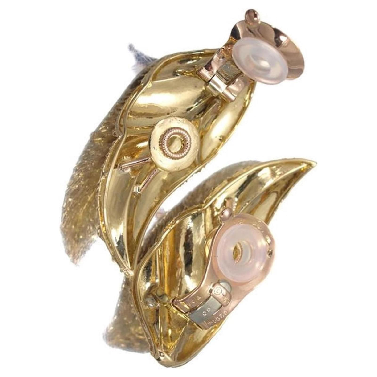 Van Cleef & Arpels Blattgoldohrringe Gelb Weißgold Gelbes Gold ref ...