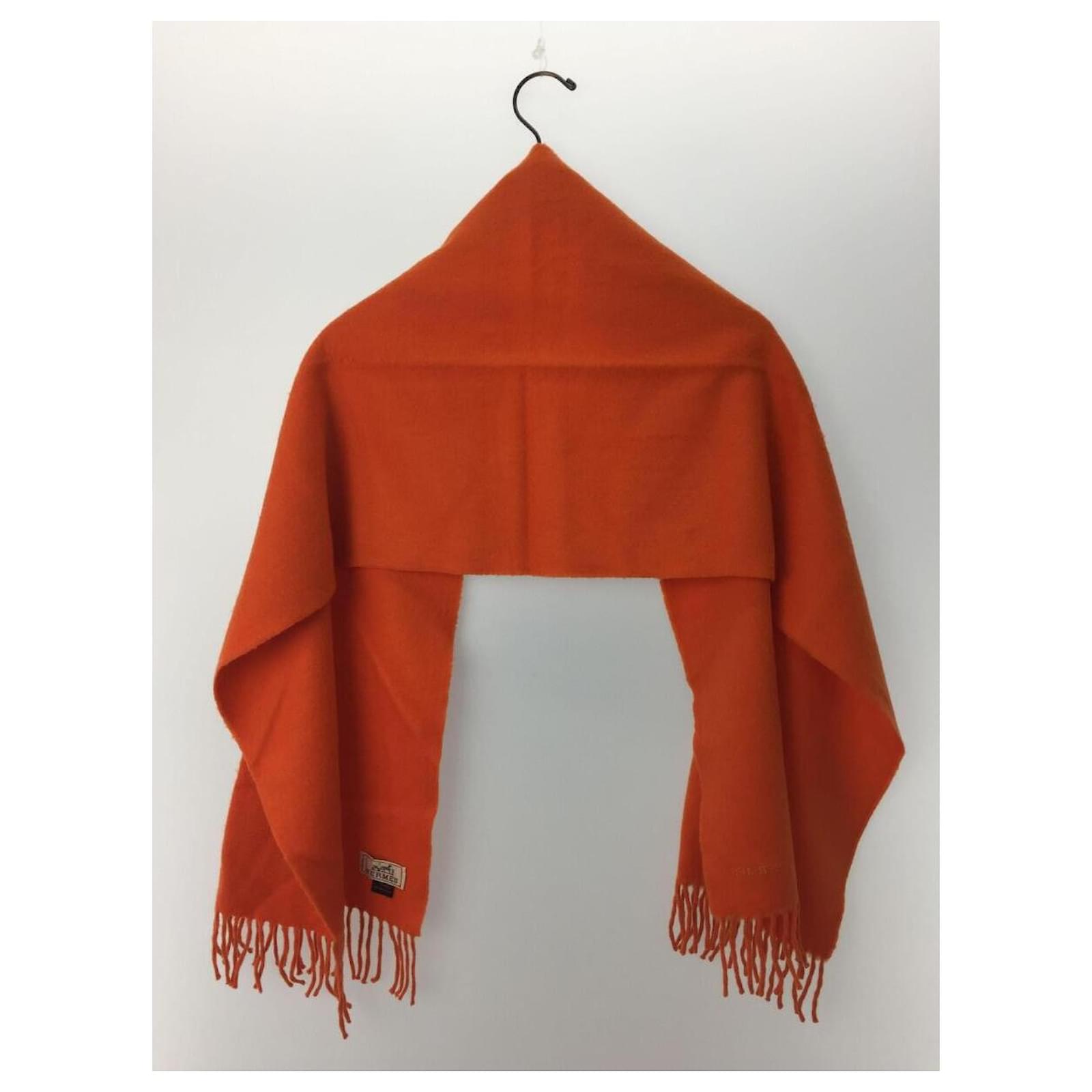 Hermès HERMES Muffler Orange Cashmere ref.730423 - Joli Closet
