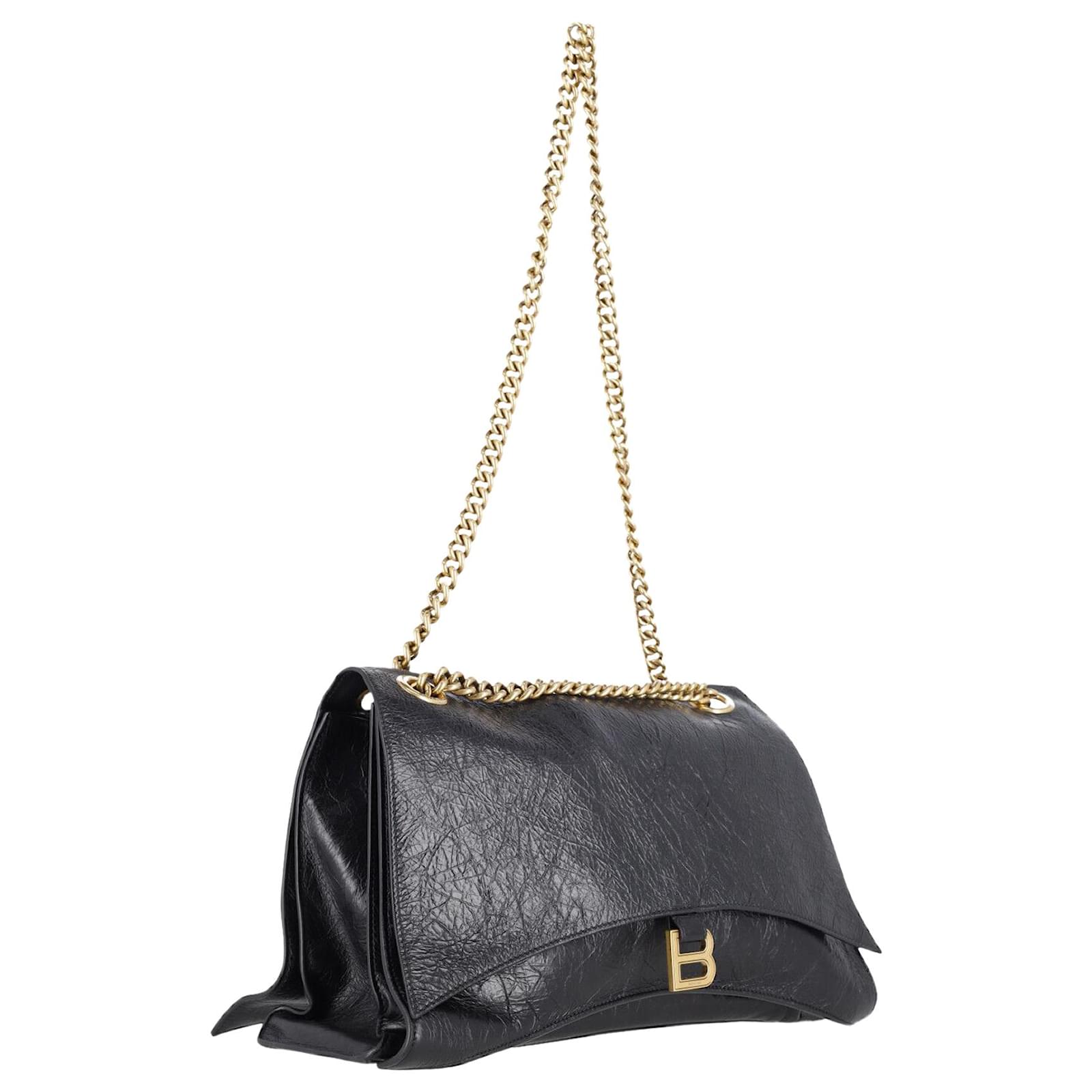 Balenciaga Crush Large Chain Bag in Black calf leather Leather Pony ...