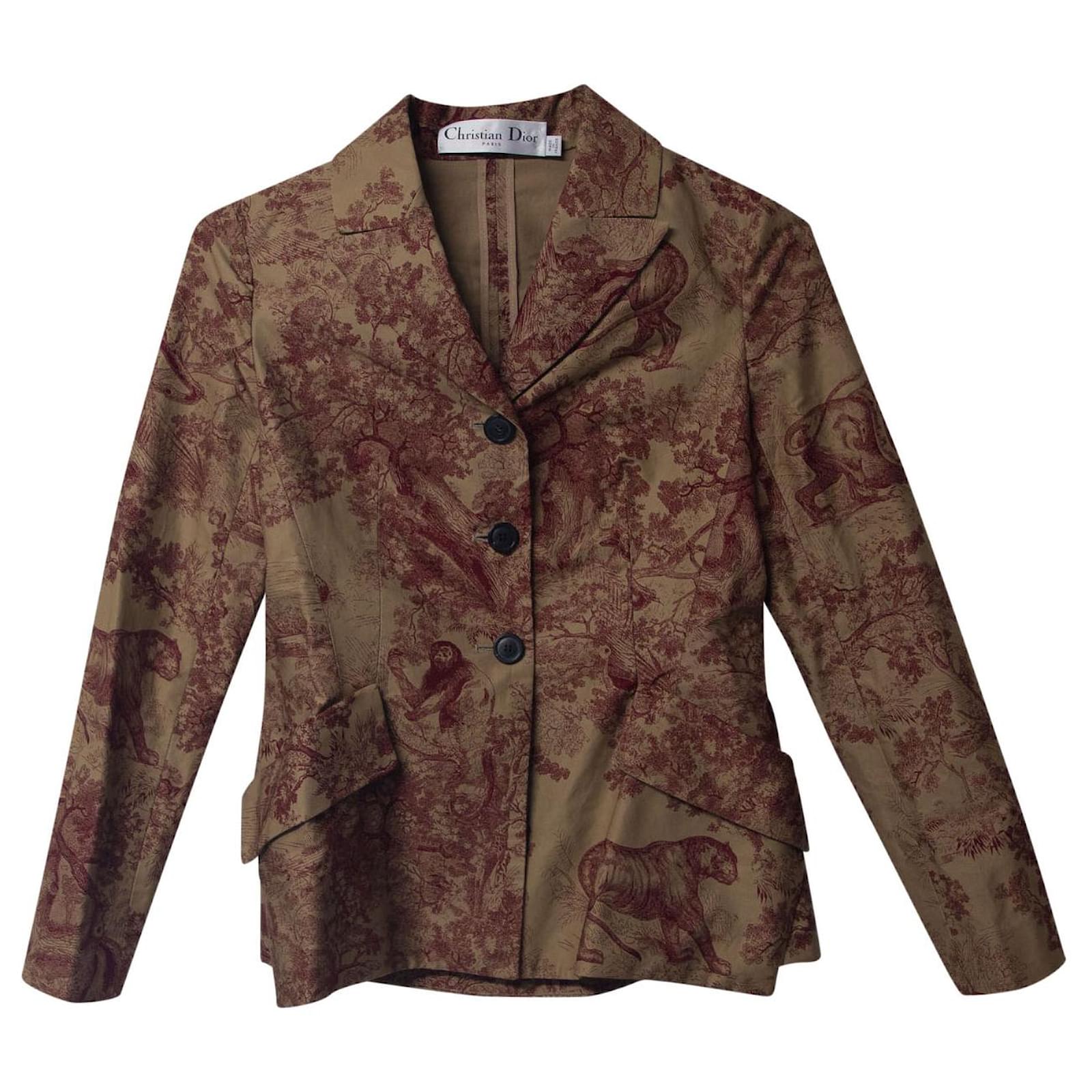 Dior Toile de Jouy Motif Jacket in Brown Cotton ref.730610 - Joli Closet