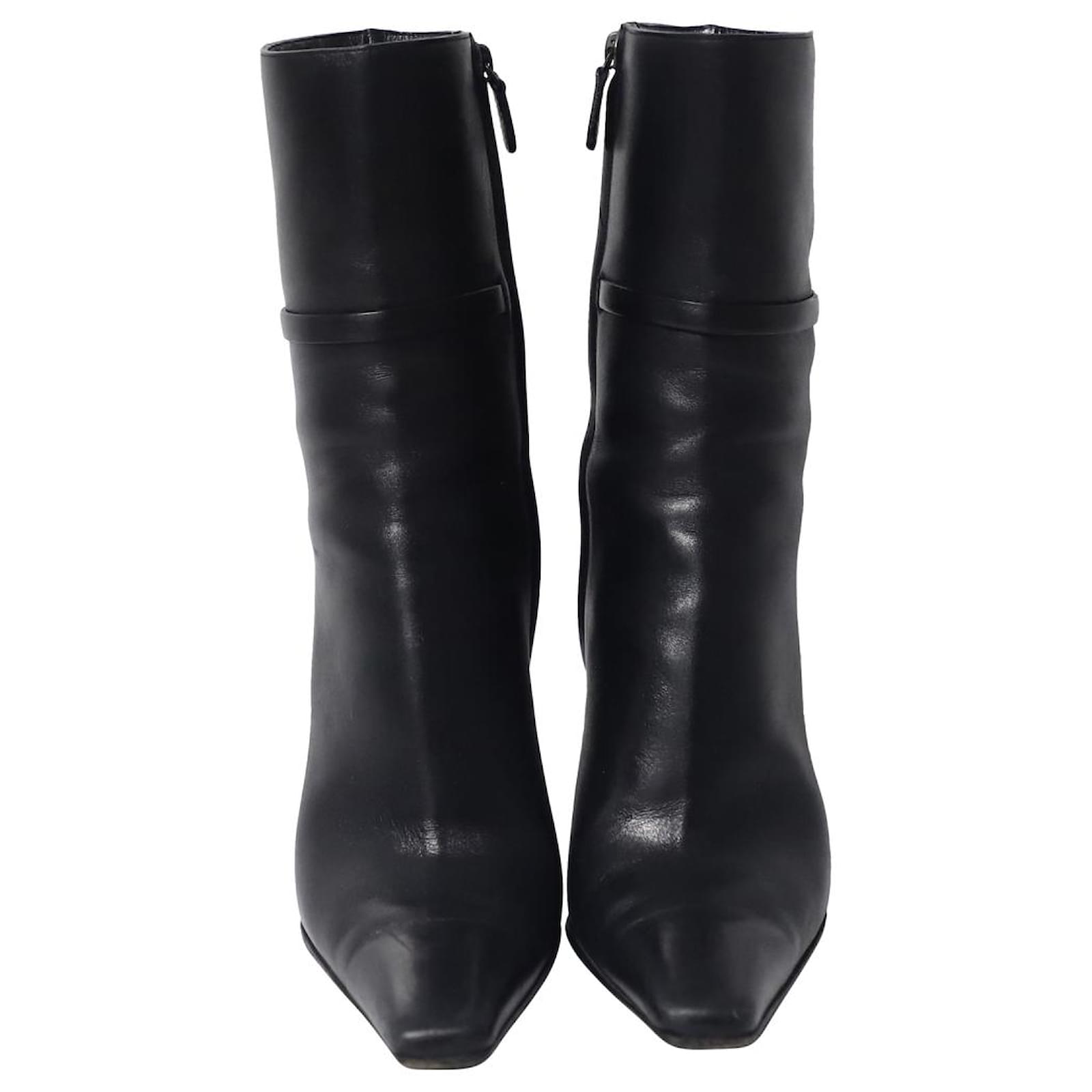 Gucci Pointed High Heel Ankle Boots in Black Leather ref.730637 - Joli ...