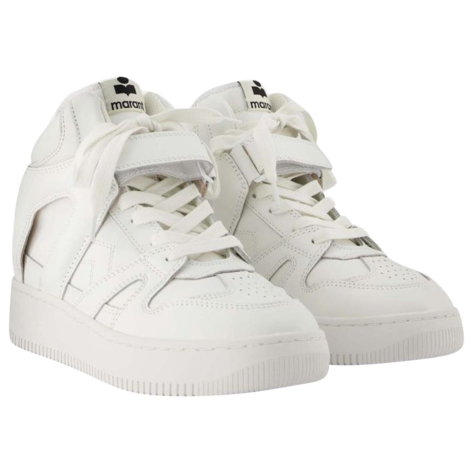Isabel Marant Brooklee Sneakers in White Leather ref.732336 - Joli Closet
