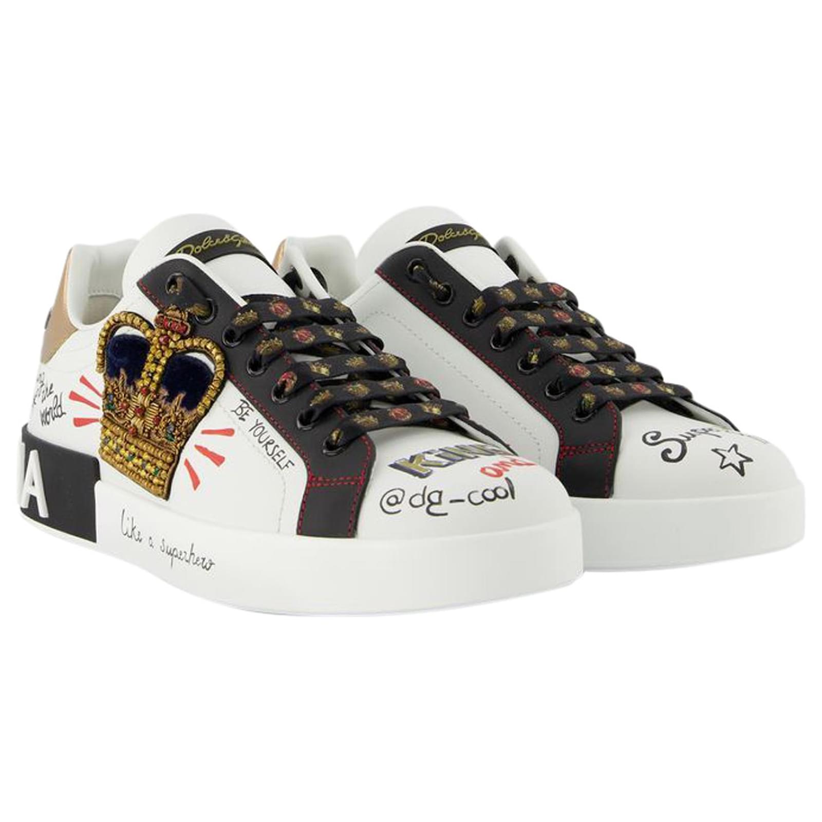 Dolce & Gabbana Portofino Sneakers in Multicolour Nylon Multiple colors ...