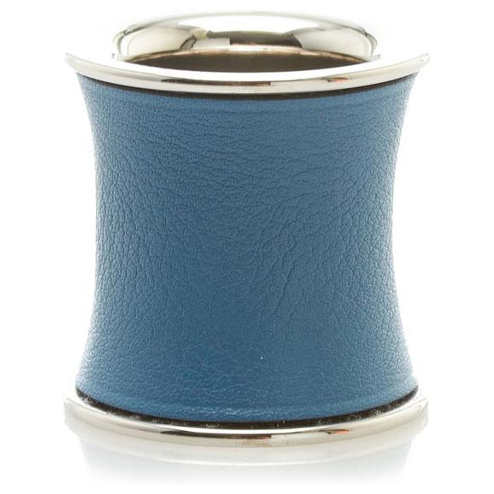 Hermès Leather Scarf Ring Blue Pony-style calfskin ref.733633 - Joli Closet