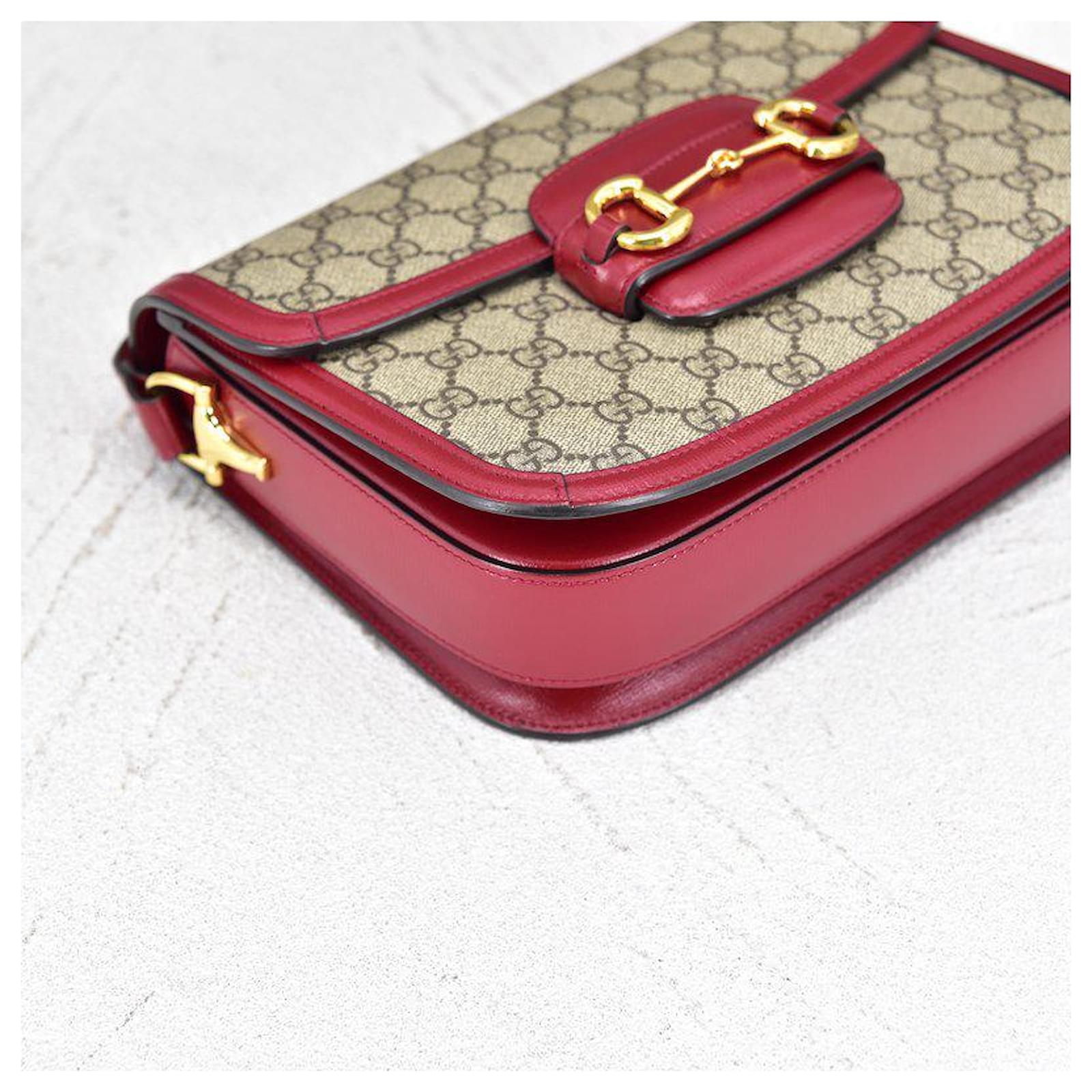 Gucci GG Supreme Horsebit 1955 Red Cloth ref.733692 - Joli Closet