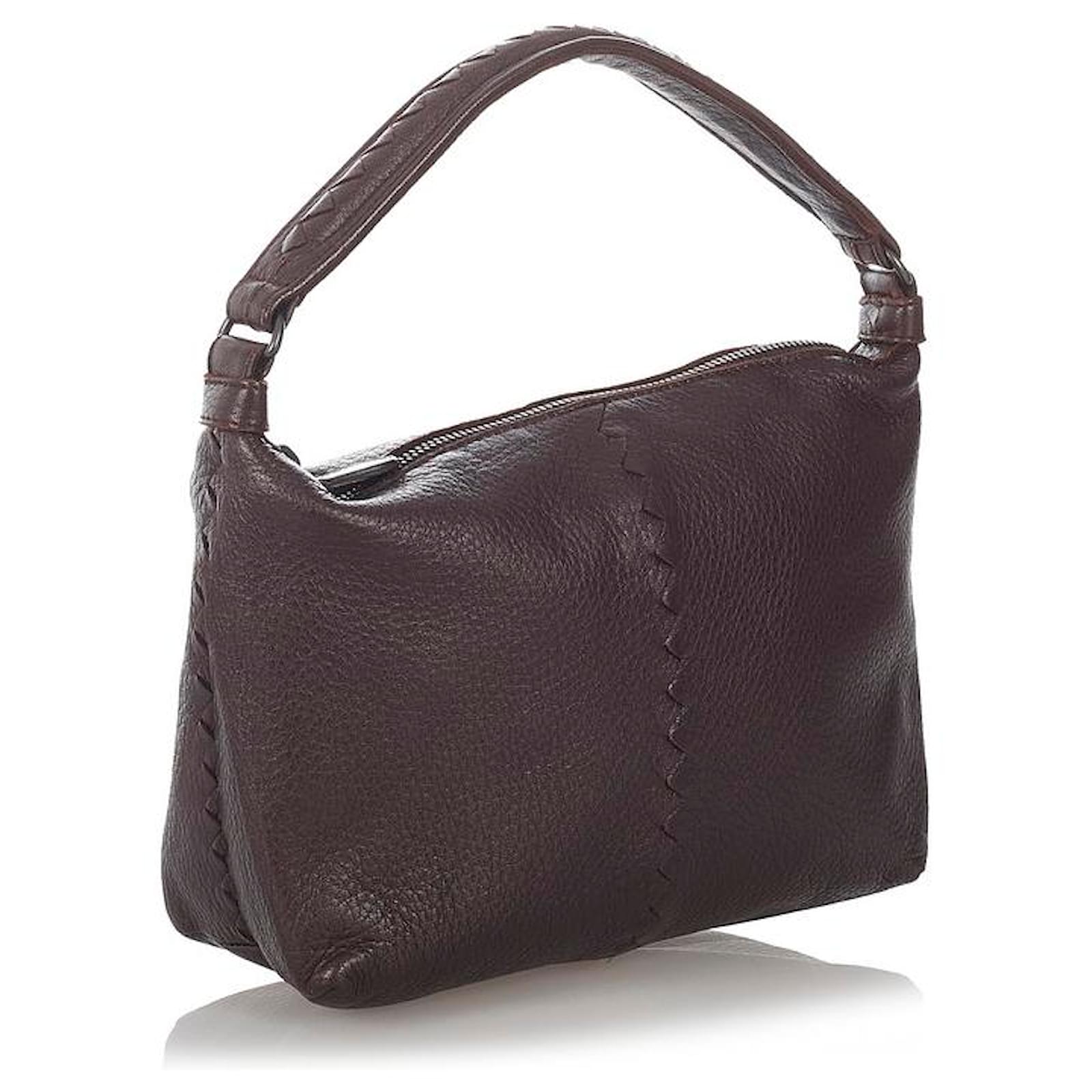 Bottega Veneta Cervo Leather Hobo Bag Brown Pony-style calfskin ref ...